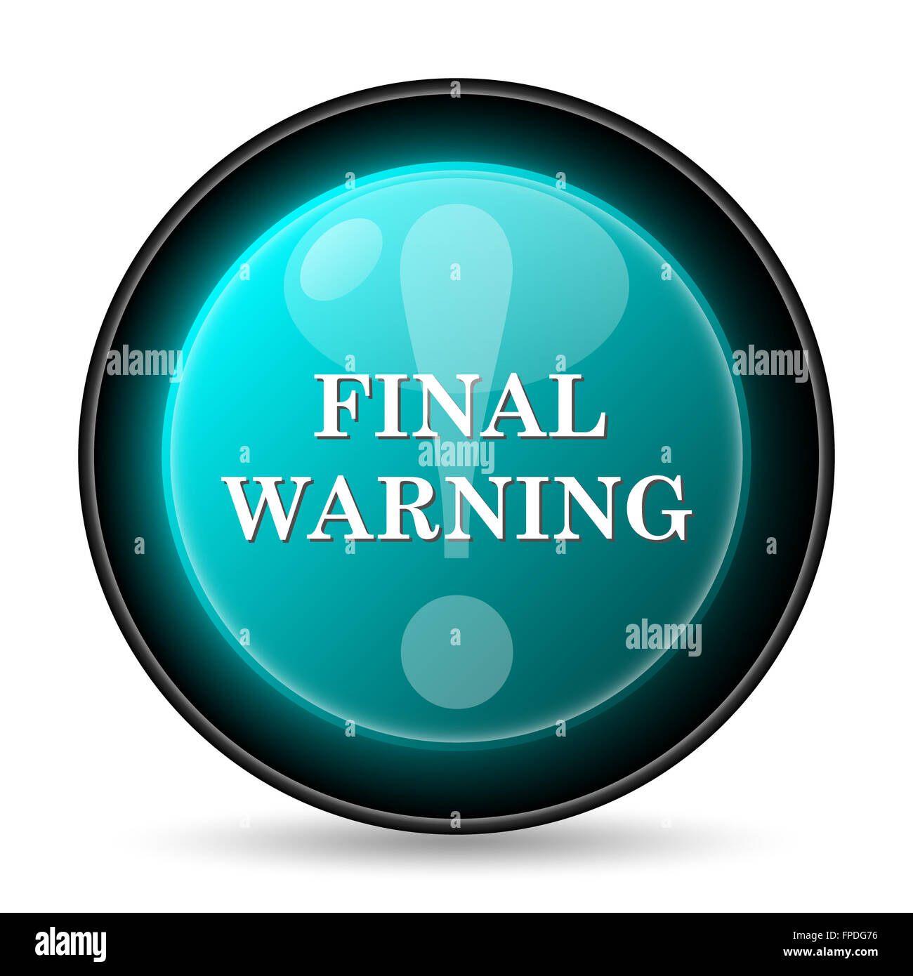 Final warning icon. Internet button on white background Stock Photo - Alamy