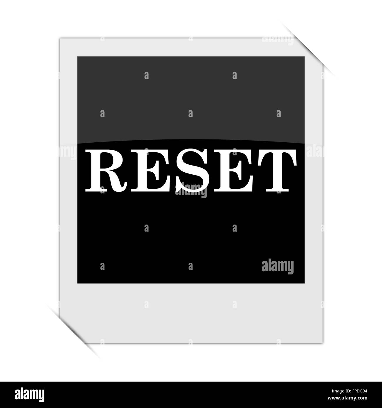 Reset icon within a photo on white background Stock Photo - Alamy