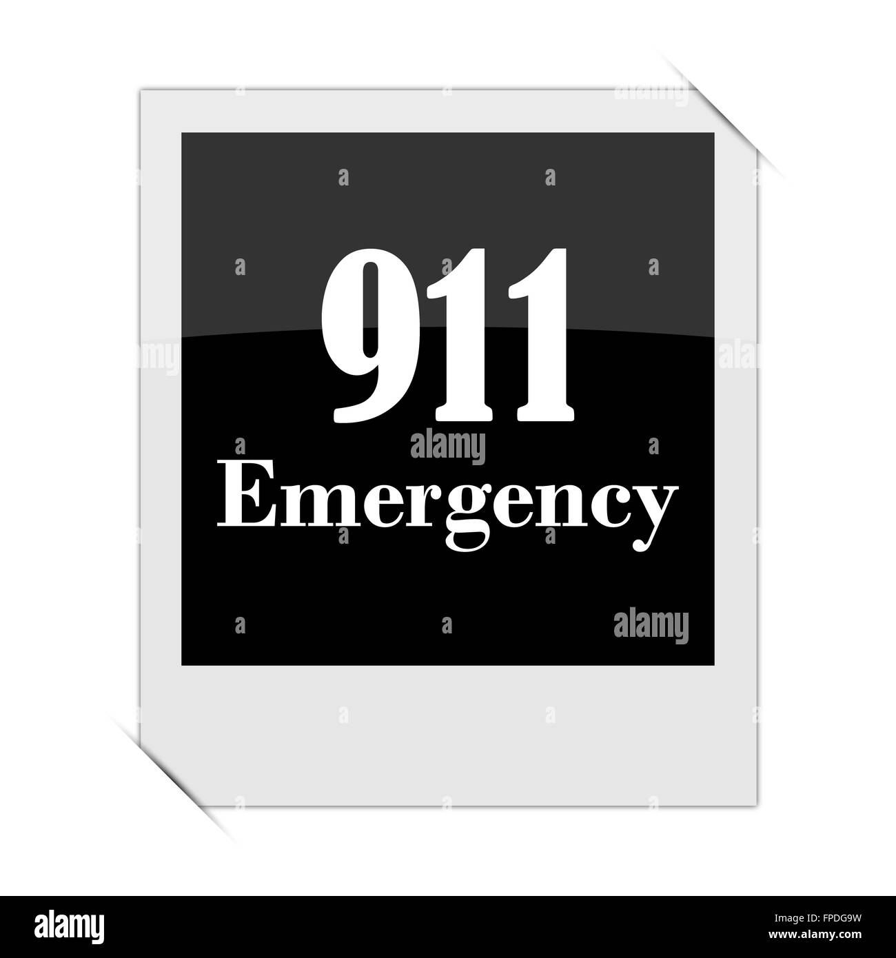 911 Emergency icon within a photo on white background Stock Photo - Alamy
