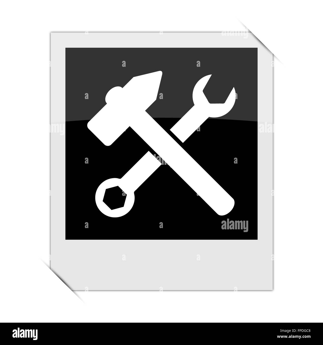 Tools icon within a photo on white background Stock Photo - Alamy
