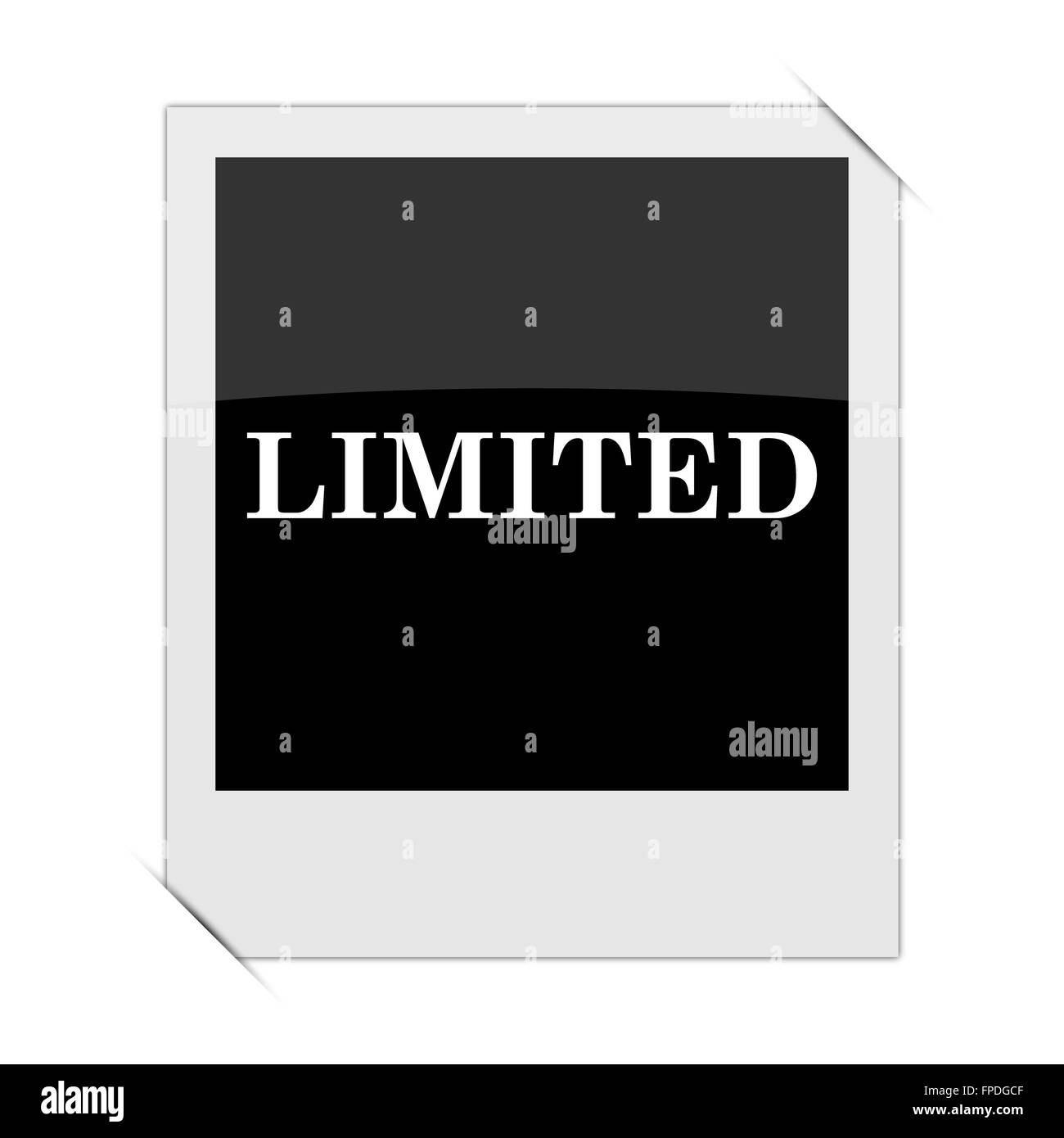 Limited icon within a photo on white background Stock Photo - Alamy