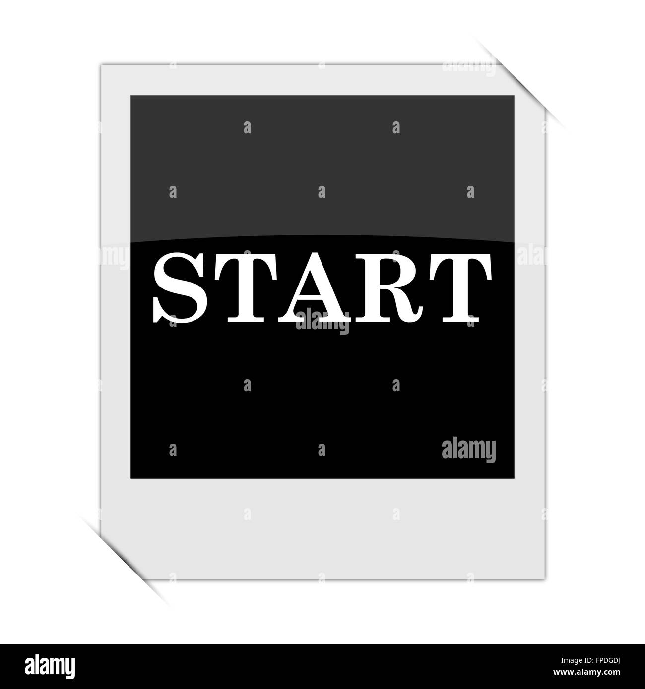 Start icon within a photo on white background Stock Photo - Alamy