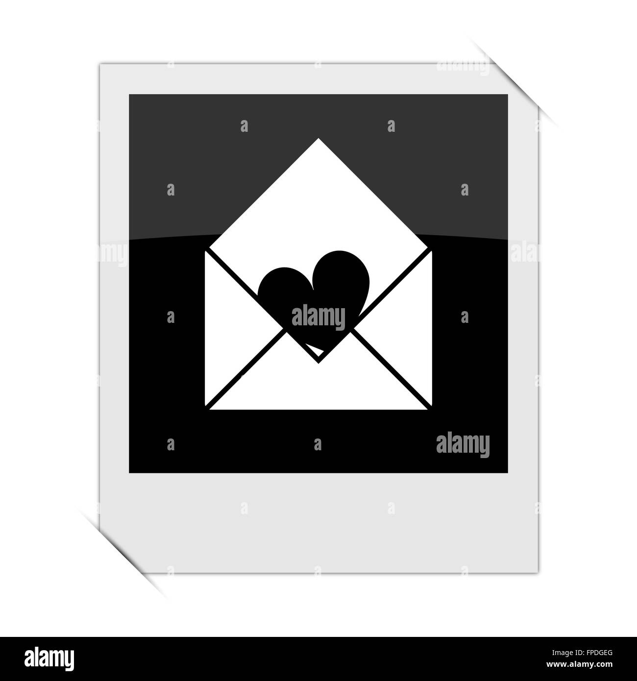 Send love icon within a photo on white background Stock Photo - Alamy