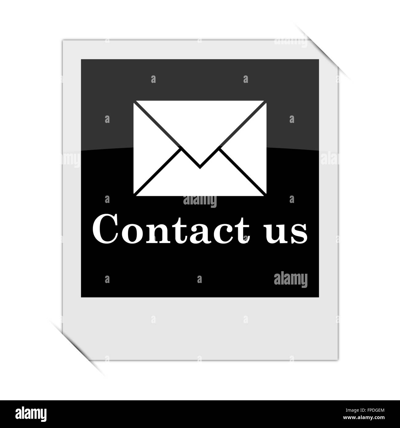 Contact us icon within a photo on white background Stock Photo - Alamy