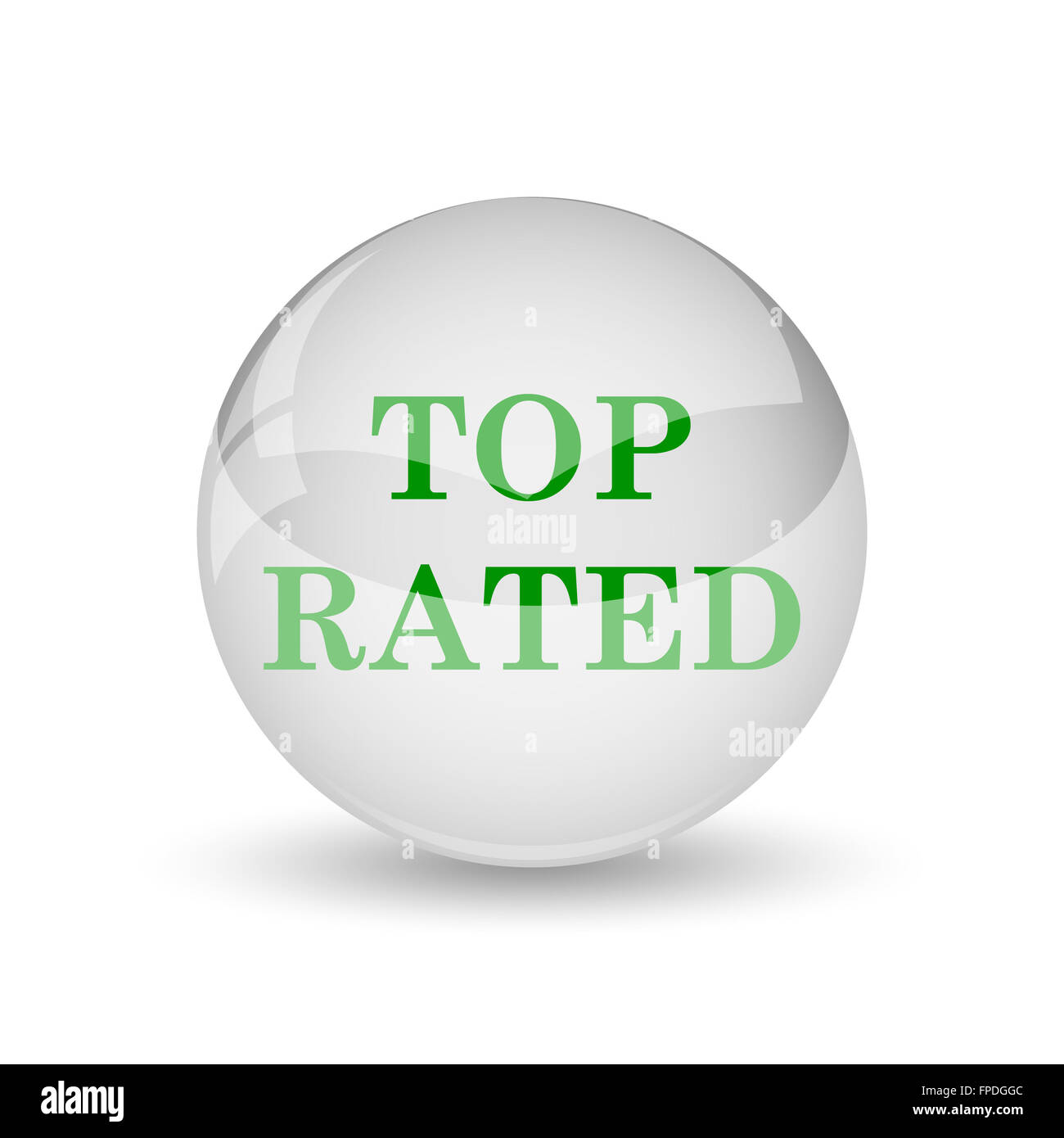 Top rated icon. Internet button on white background Stock Photo - Alamy