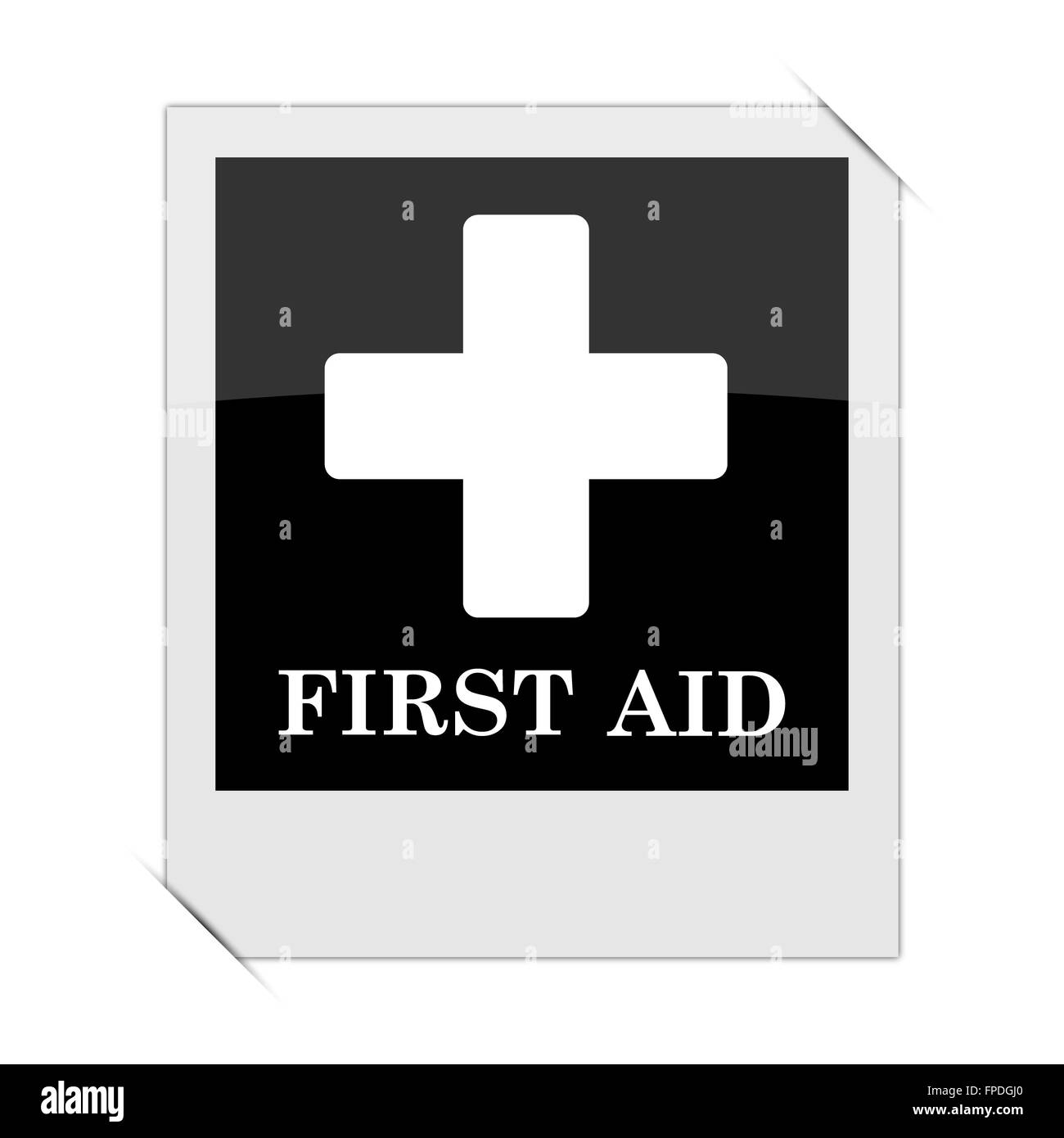 First aid icon within a photo on white background Stock Photo - Alamy