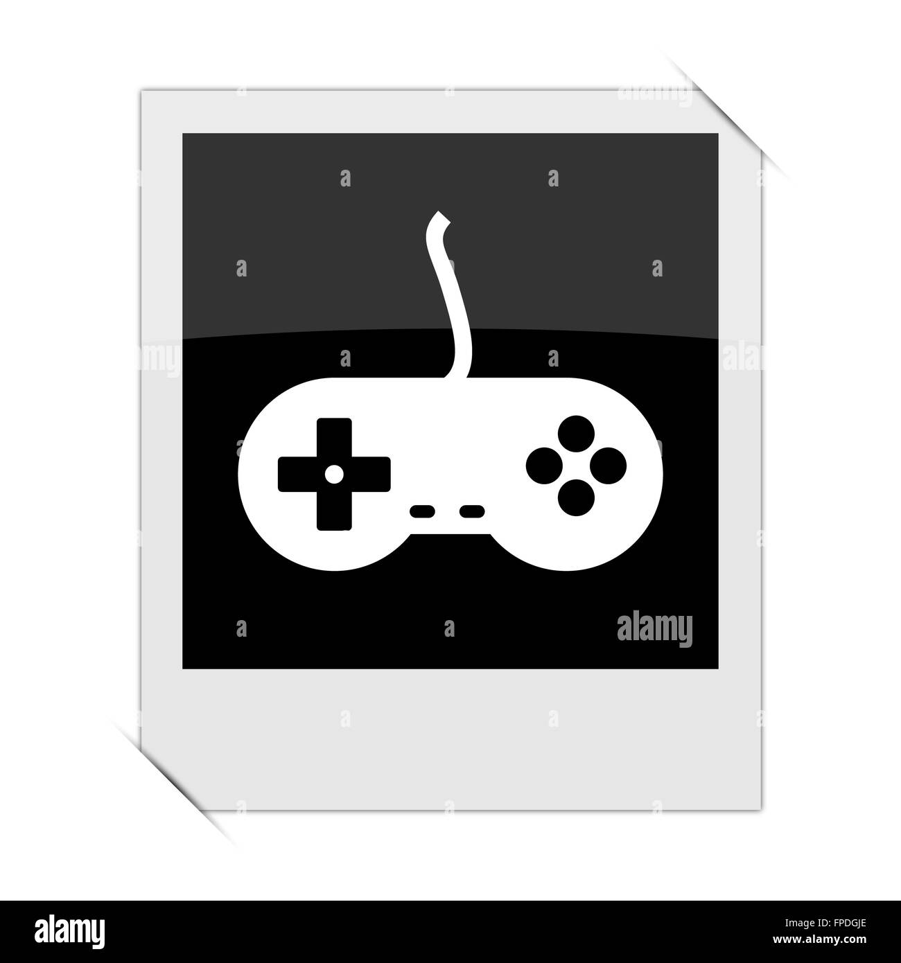 Gamepad icon within a photo on white background Stock Photo - Alamy
