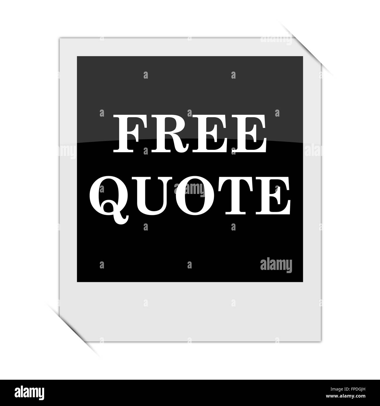 Free quote icon within a photo on white background Stock Photo - Alamy