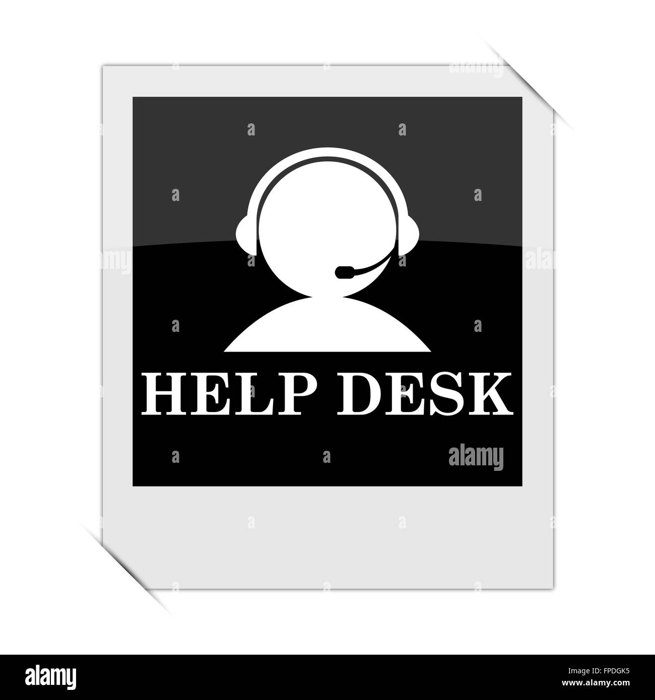 Helpdesk icon within a photo on white background Stock Photo - Alamy