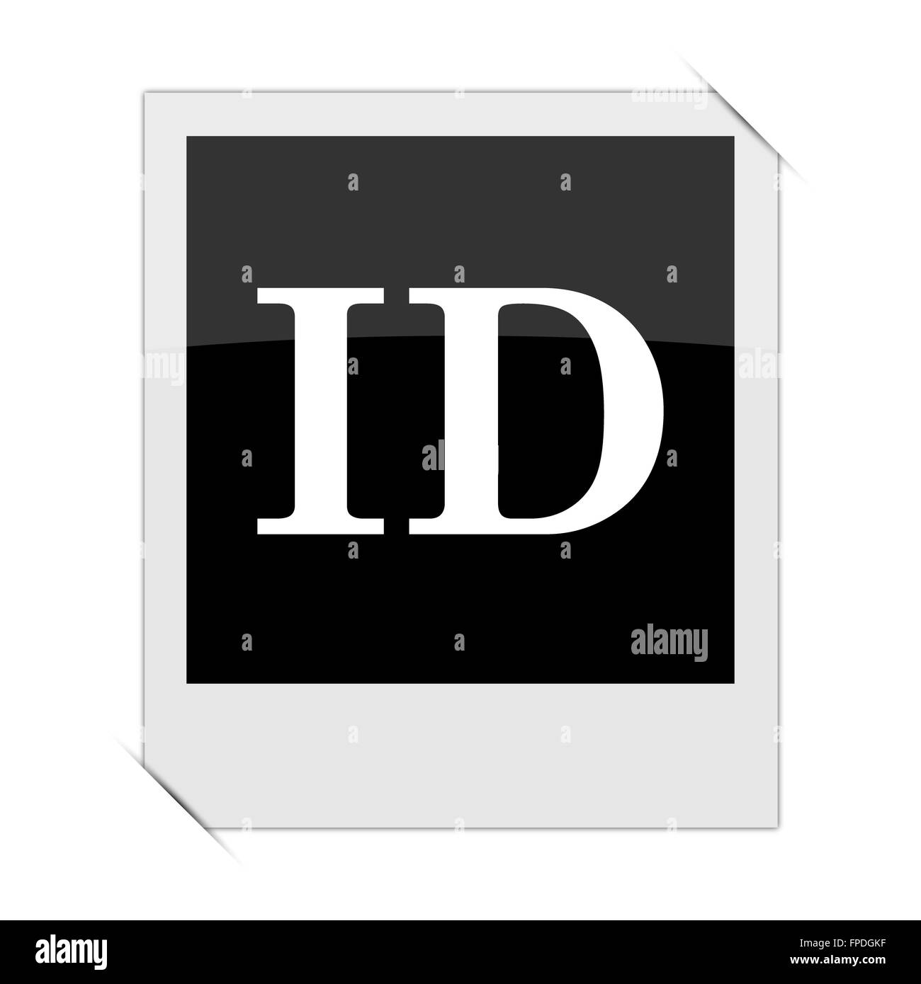 ID icon within a photo on white background Stock Photo - Alamy