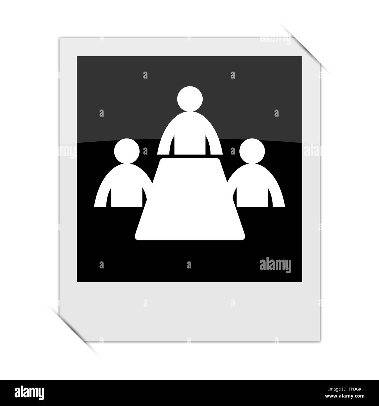 Meeting room icon within a photo on white background Stock Photo - Alamy
