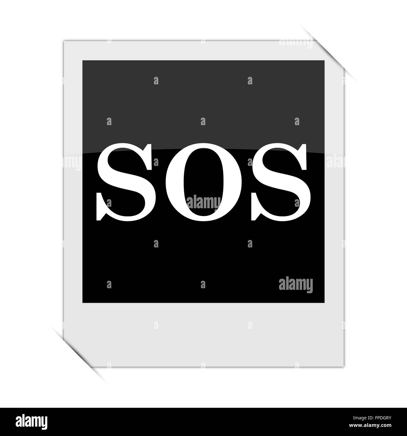 SOS icon within a photo on white background Stock Photo - Alamy