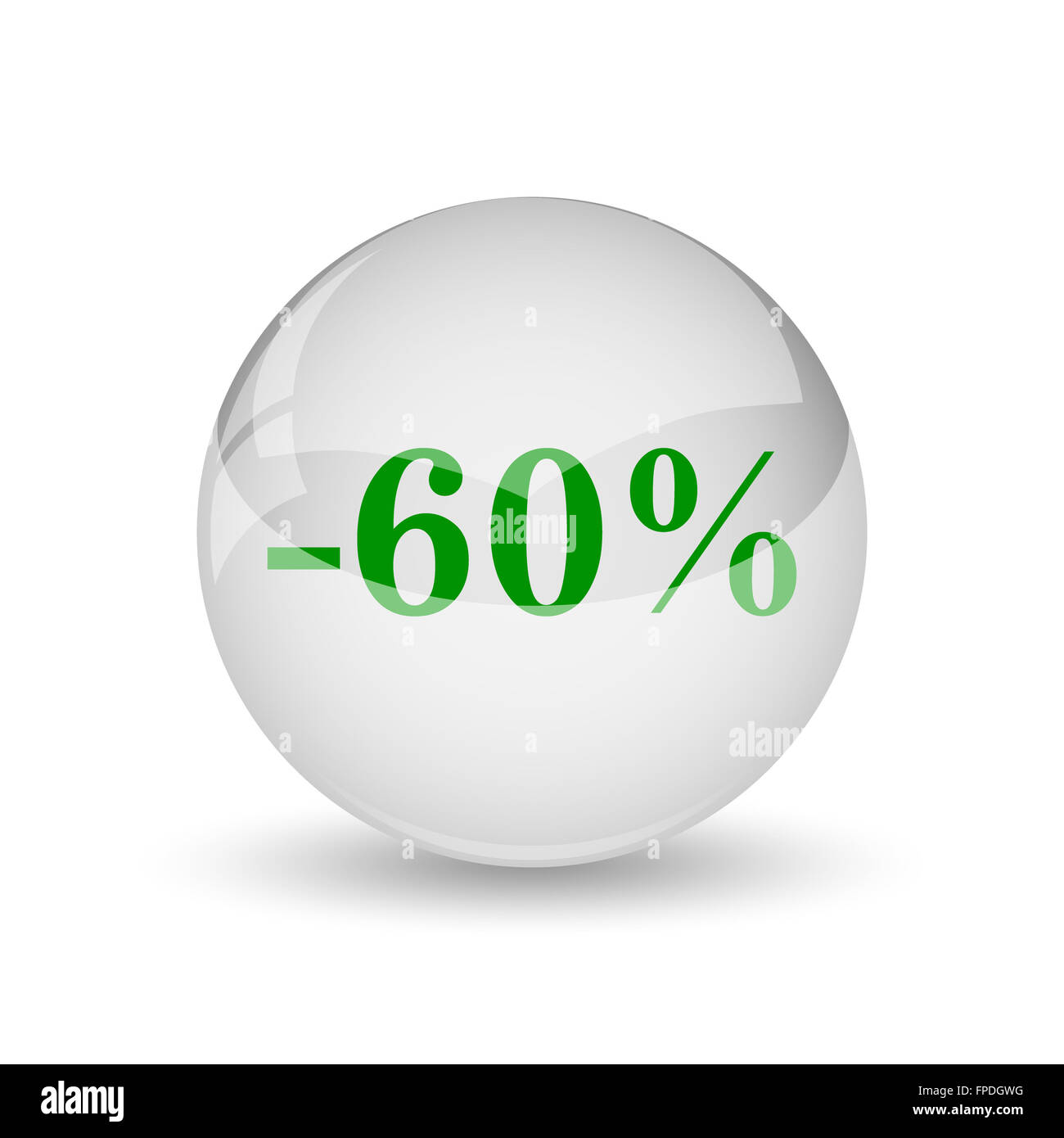 60 percent discount icon. Internet button on white background Stock ...