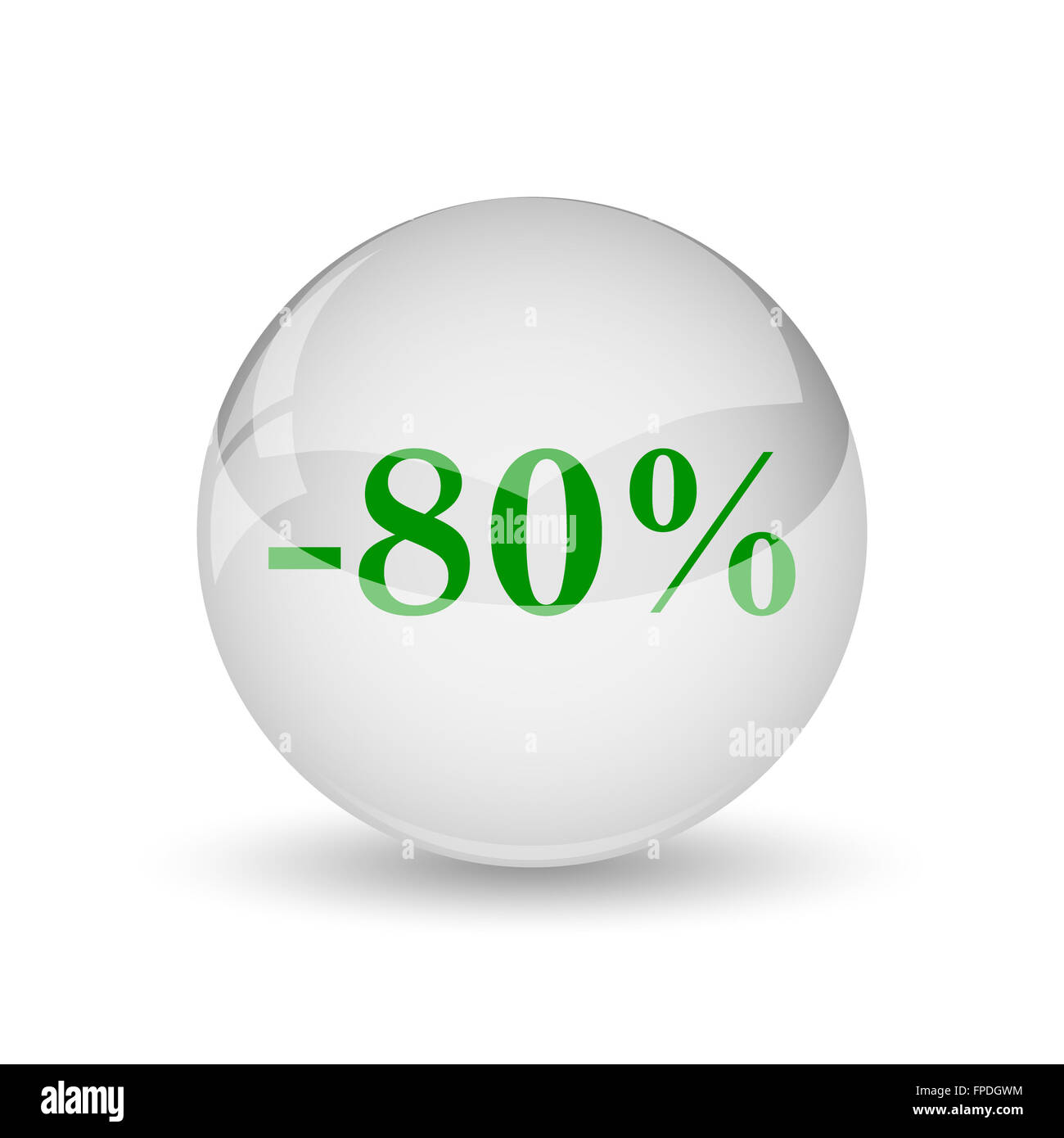 80 percent discount icon. Internet button on white background Stock ...