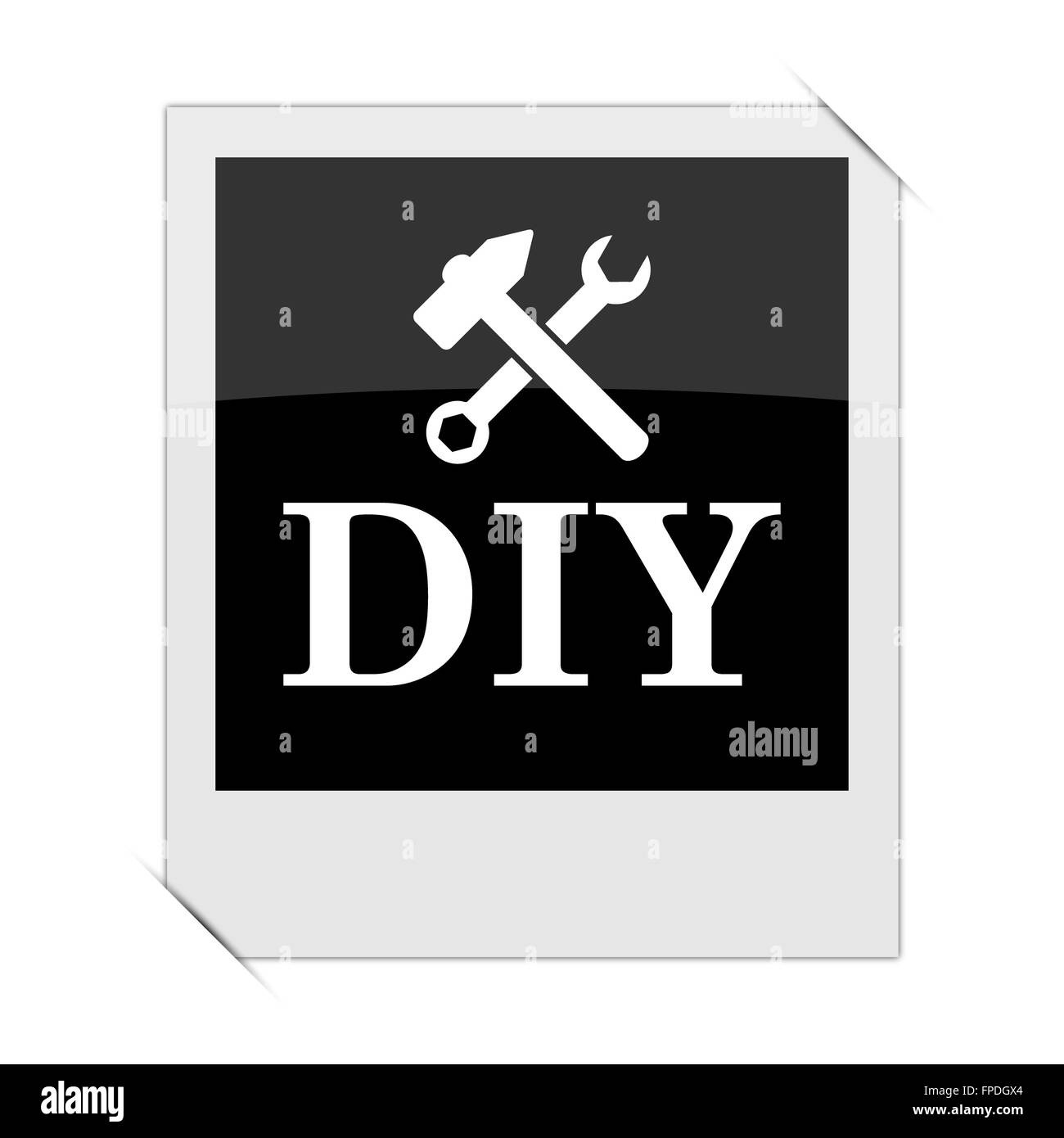 DIY icon within a photo on white background Stock Photo - Alamy