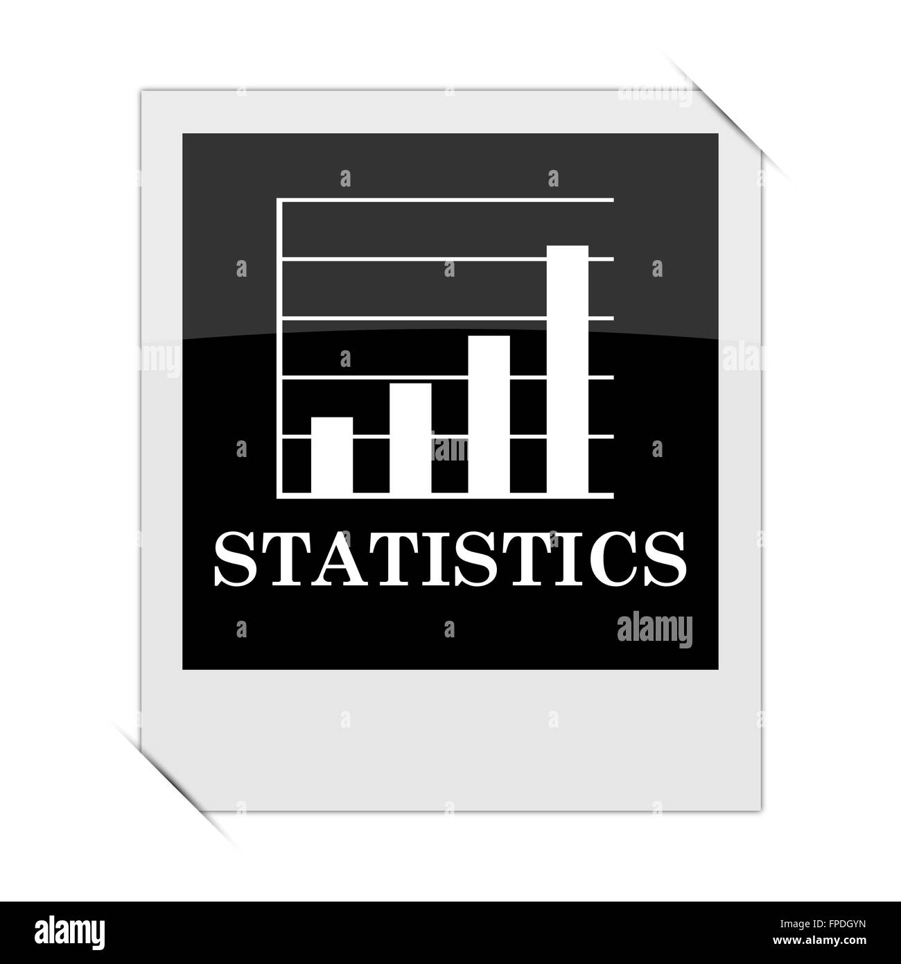 Statistics icon within a photo on white background Stock Photo - Alamy