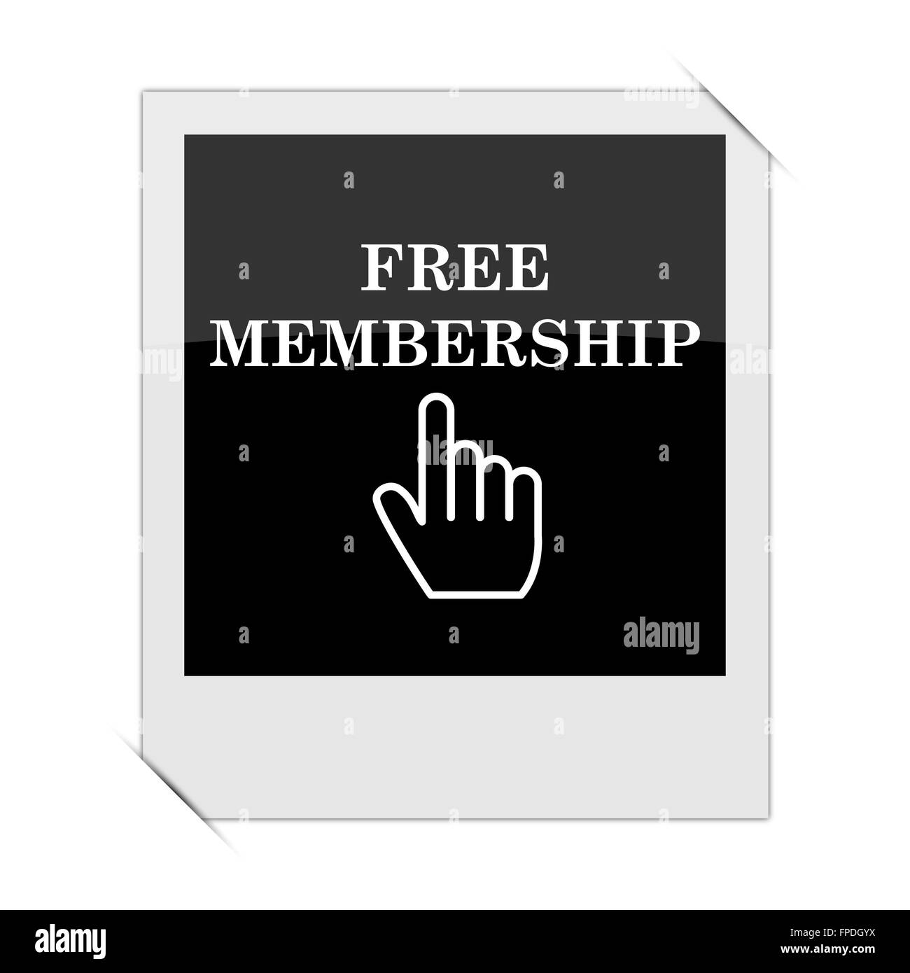 Free membership icon within a photo on white background Stock Photo - Alamy
