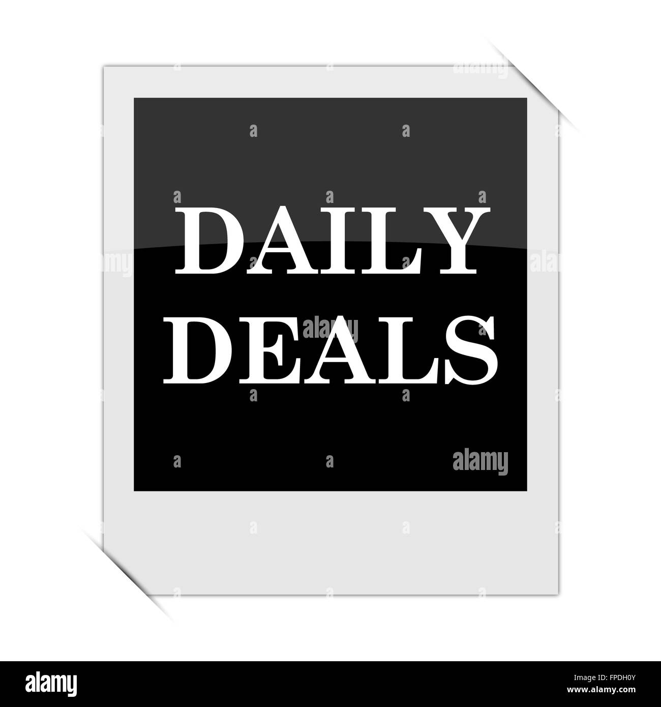 Daily deals icon within a photo on white background Stock Photo - Alamy
