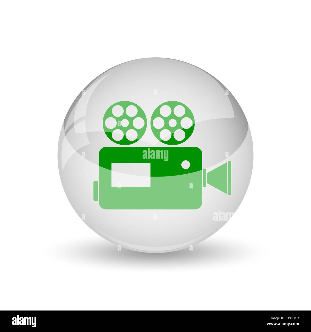 Video camera icon. Internet button on white background Stock Photo - Alamy