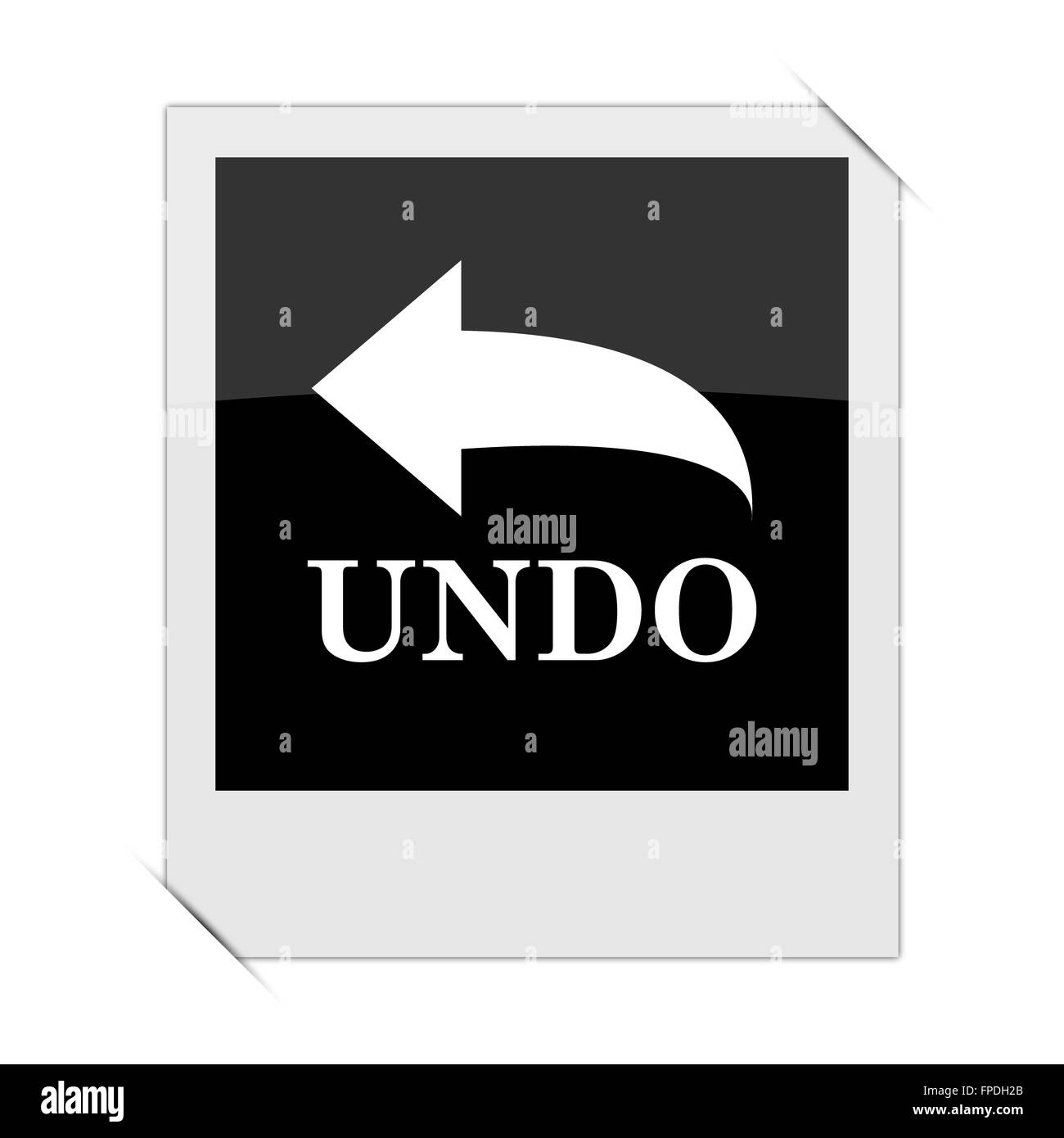 Undo icon within a photo on white background Stock Photo - Alamy