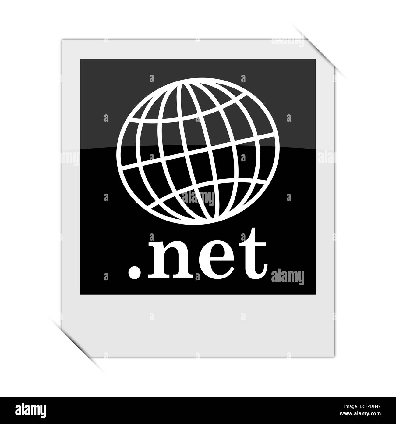.net icon within a photo on white background Stock Photo - Alamy