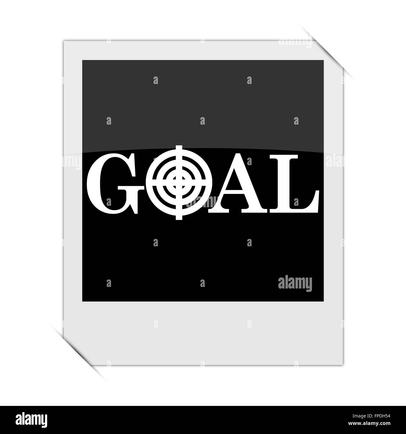Goal icon within a photo on white background Stock Photo - Alamy