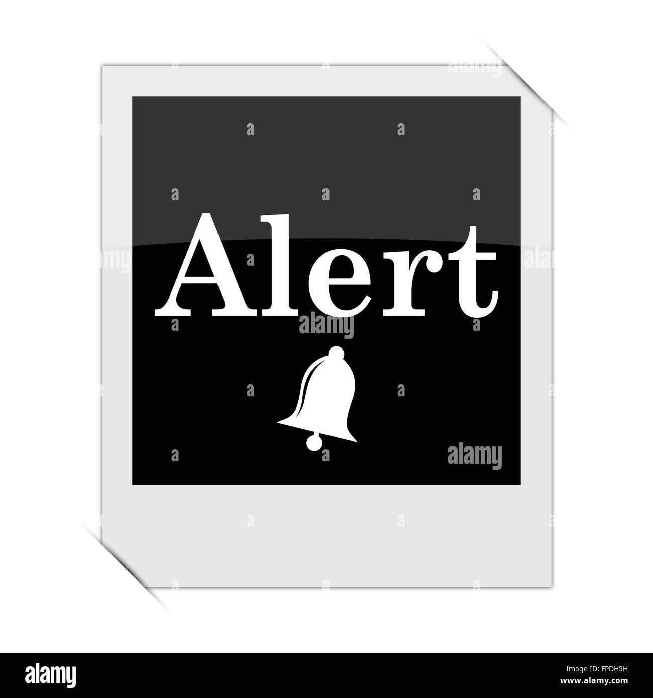 Alert icon within a photo on white background Stock Photo - Alamy