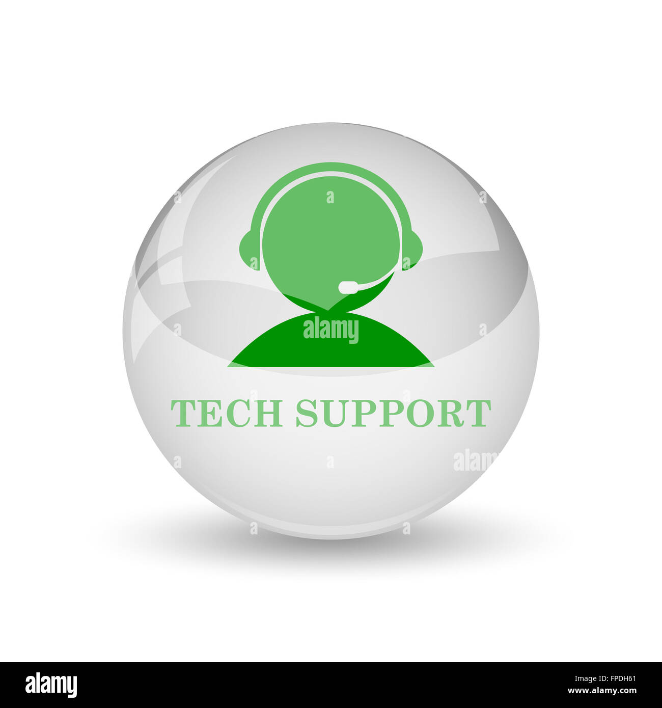 Tech support icon. Internet button on white background Stock Photo - Alamy