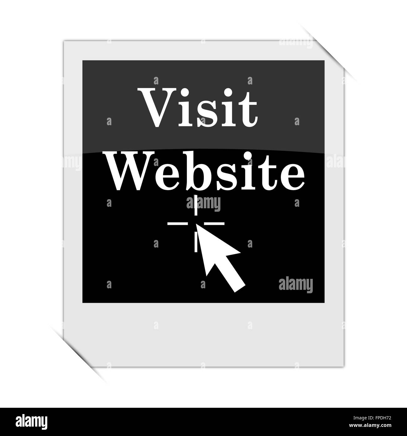 Visit website icon within a photo on white background Stock Photo - Alamy