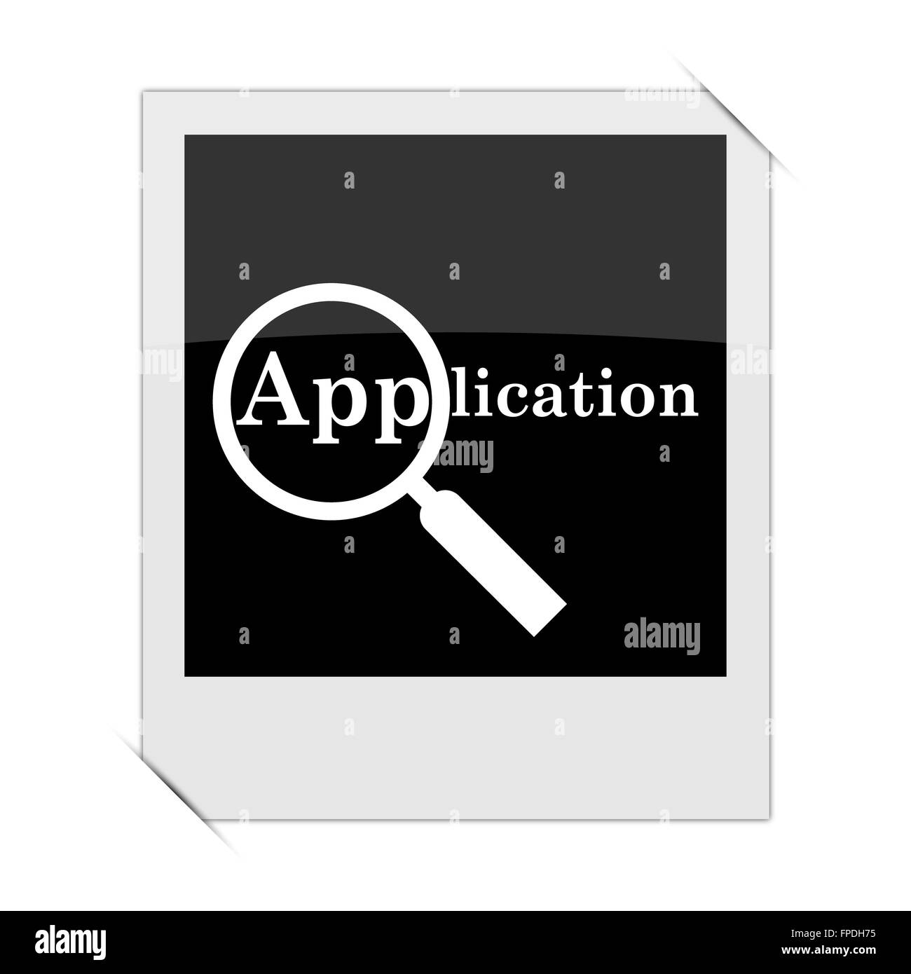 Application icon within a photo on white background Stock Photo - Alamy