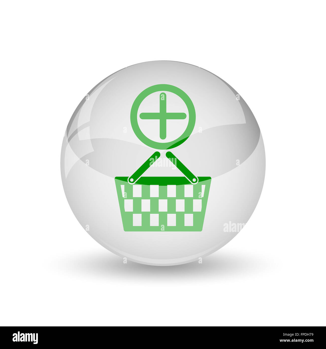 Add to basket icon. Internet button on white background Stock Photo - Alamy