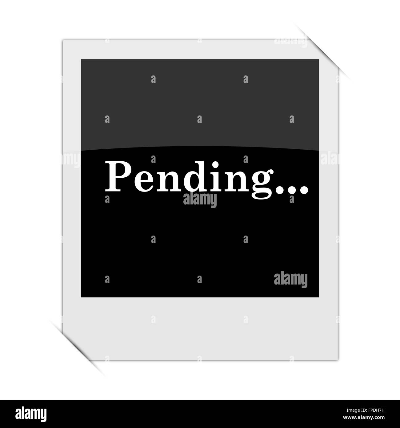 Pending icon within a photo on white background Stock Photo - Alamy