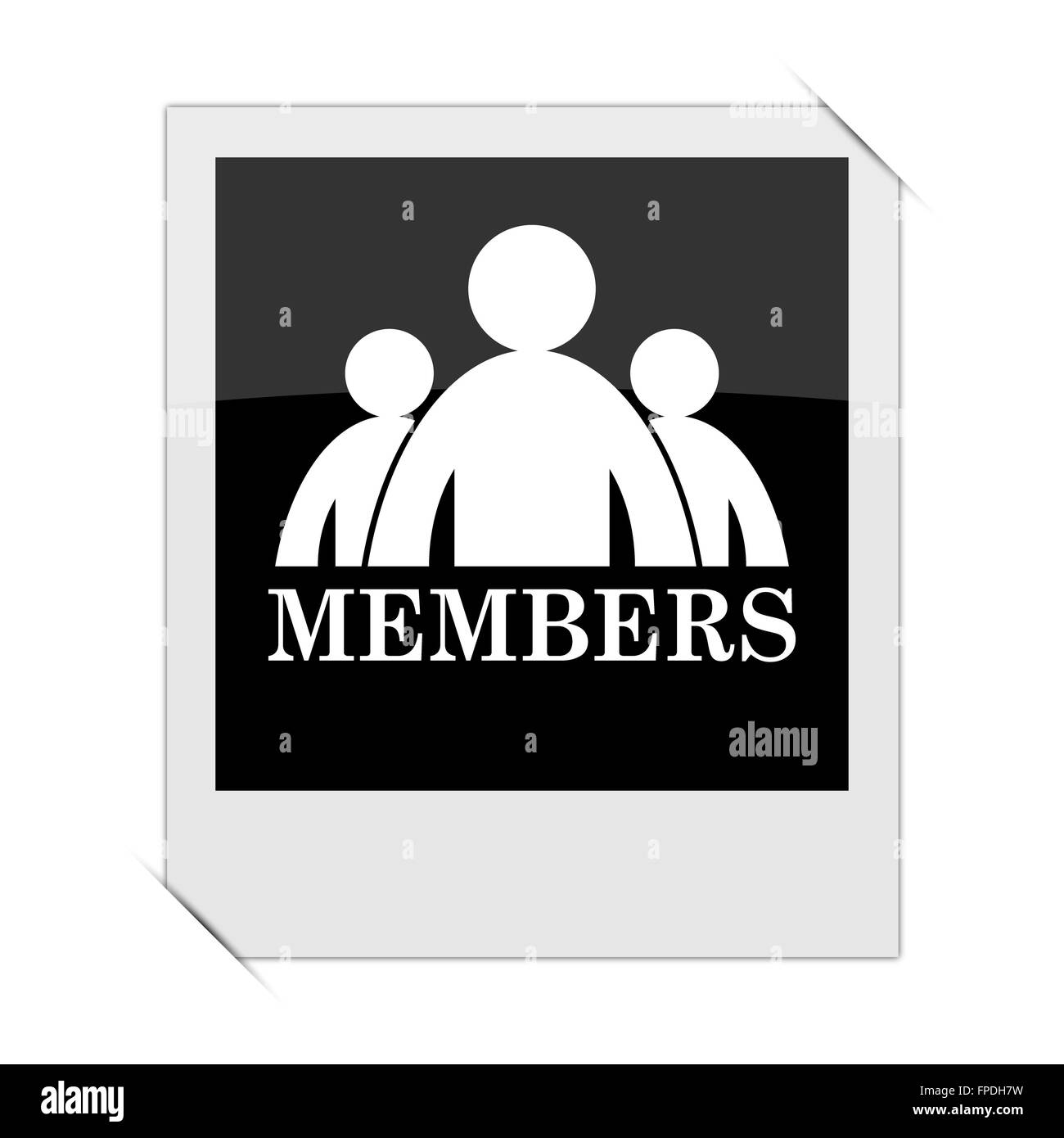Members icon within a photo on white background Stock Photo - Alamy