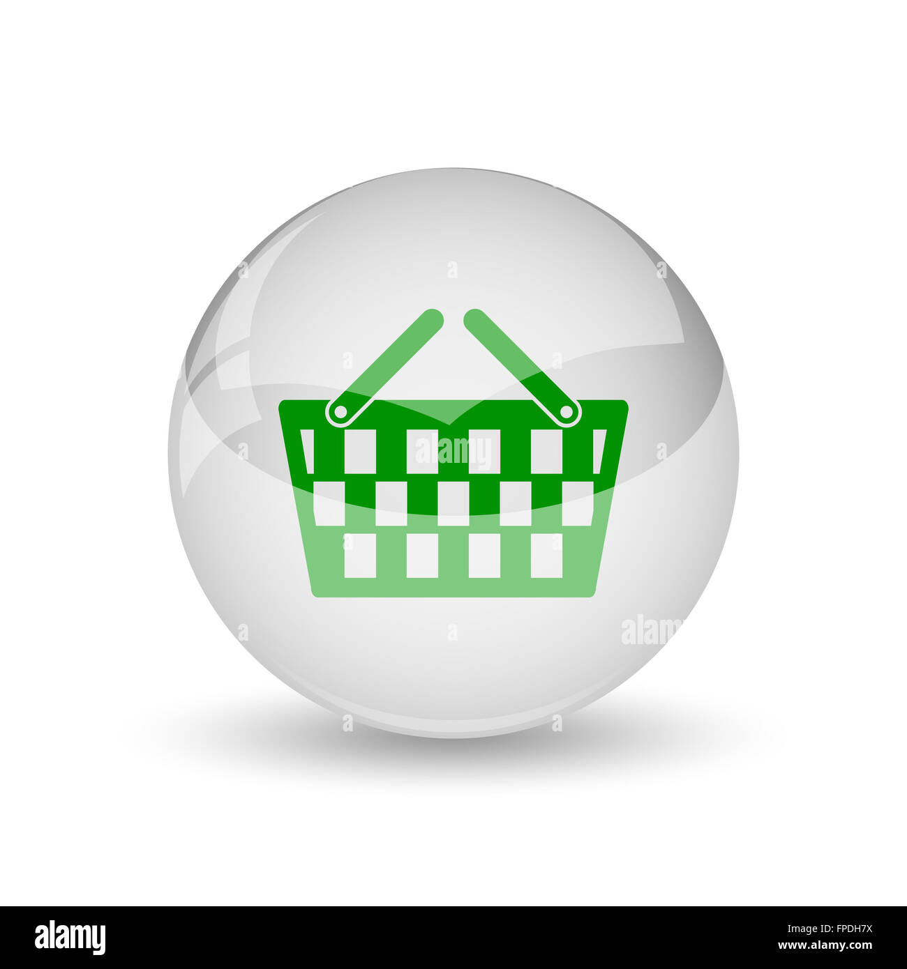 Shopping basket icon. Internet button on white background Stock Photo ...
