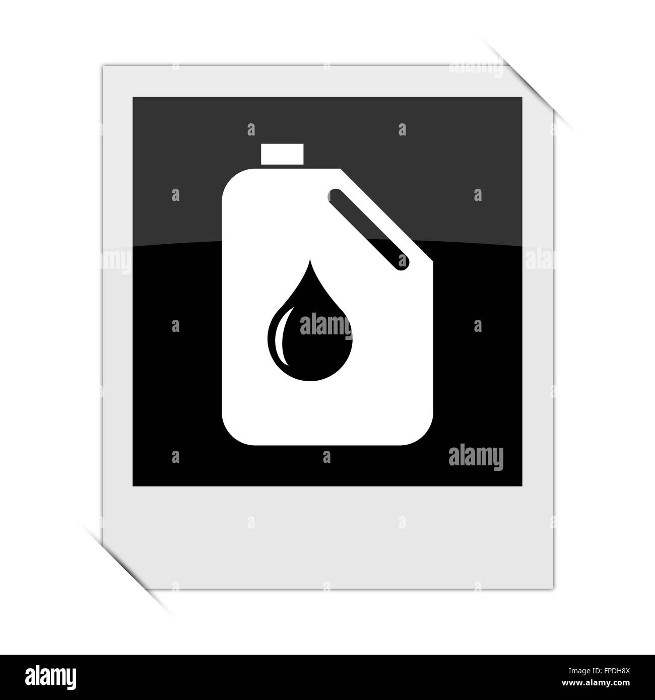 Oil can icon within a photo on white background Stock Photo - Alamy