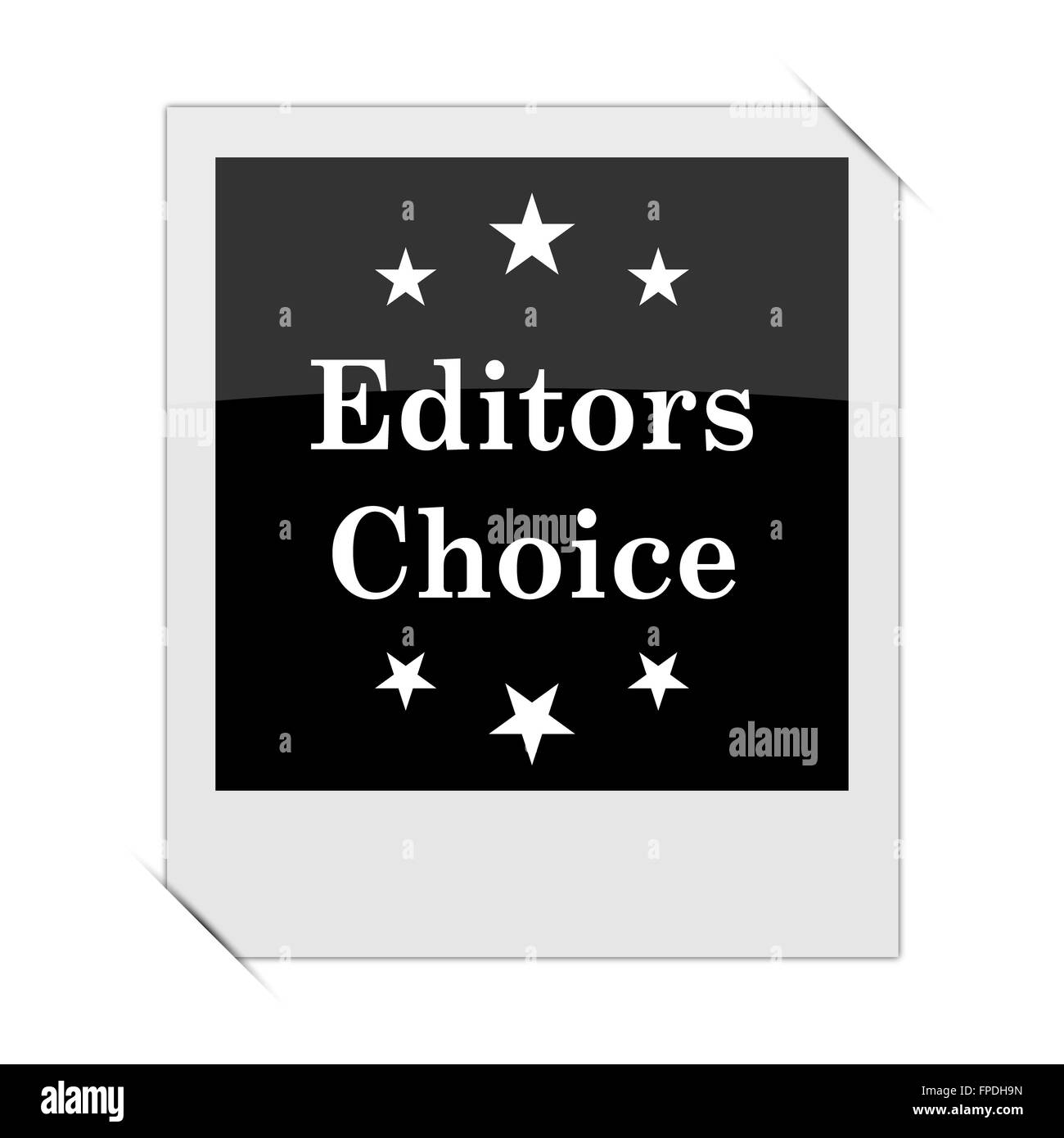 Editors choice icon within a photo on white background Stock Photo - Alamy