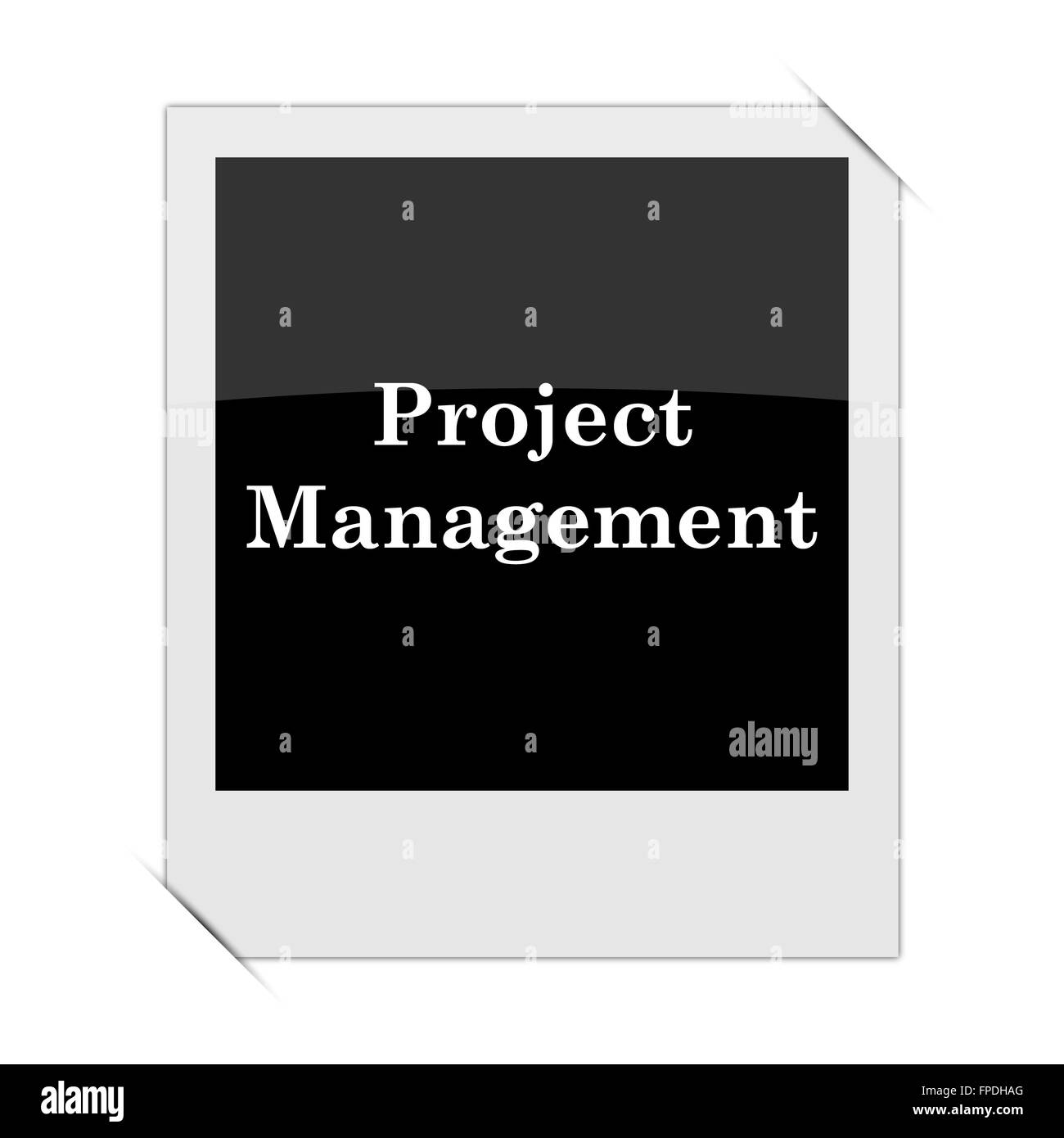 Project management icon within a photo on white background Stock Photo ...