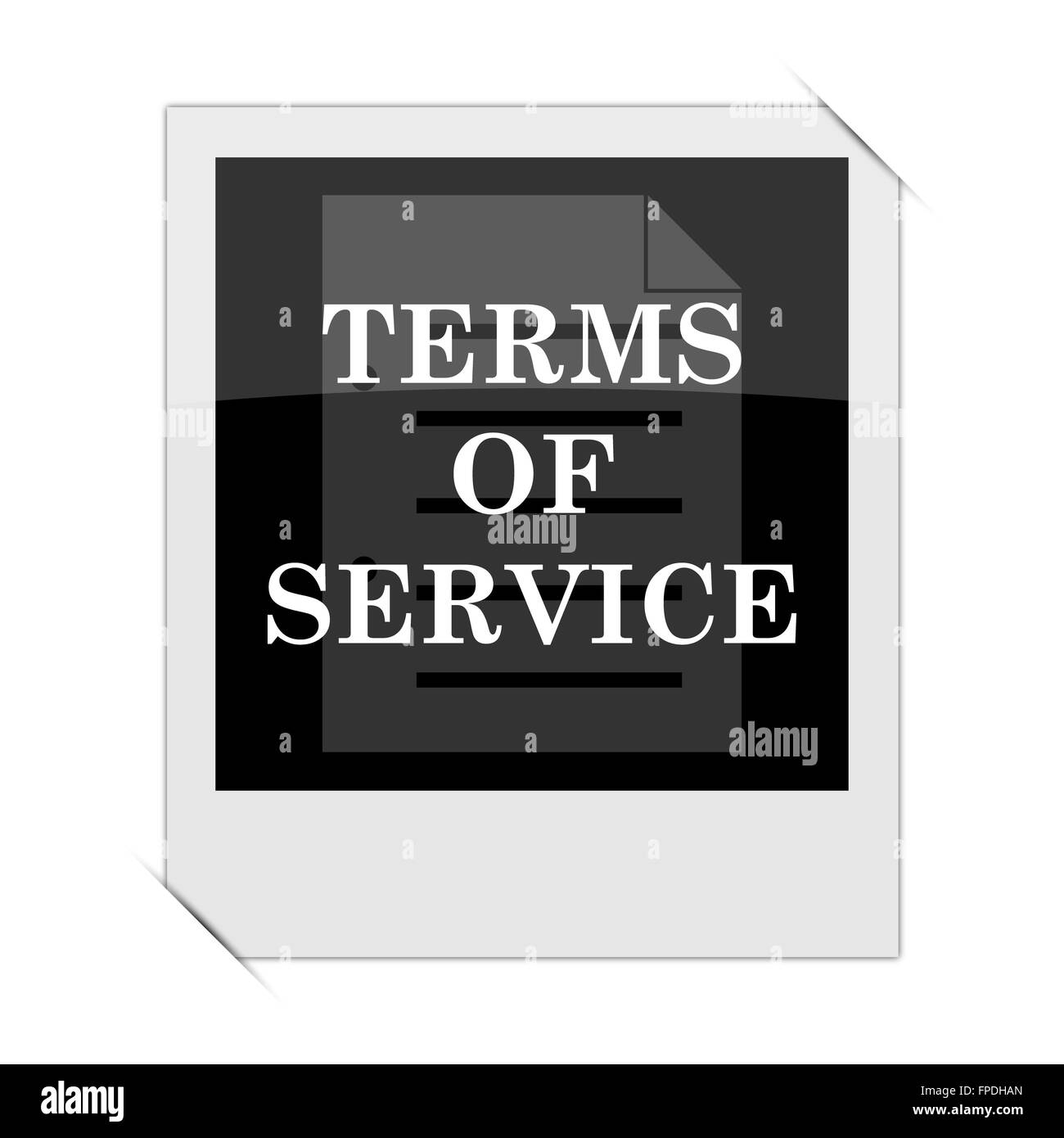 Terms of service icon within a photo on white background Stock Photo ...