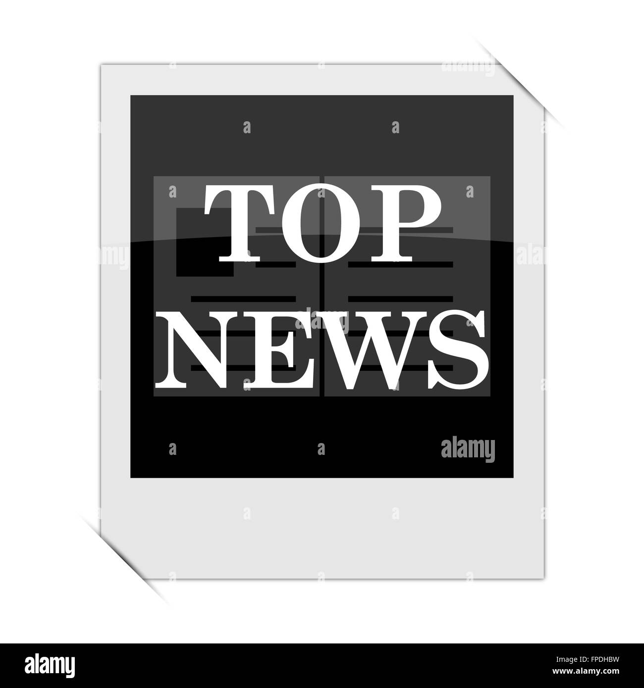 Top news icon within a photo on white background Stock Photo - Alamy