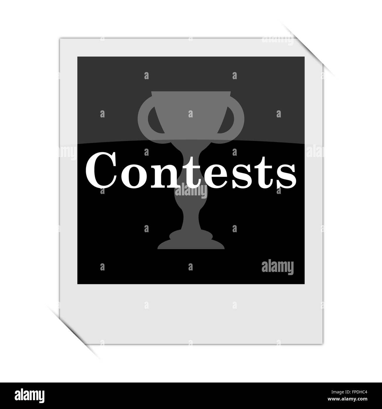 Contests icon within a photo on white background Stock Photo - Alamy
