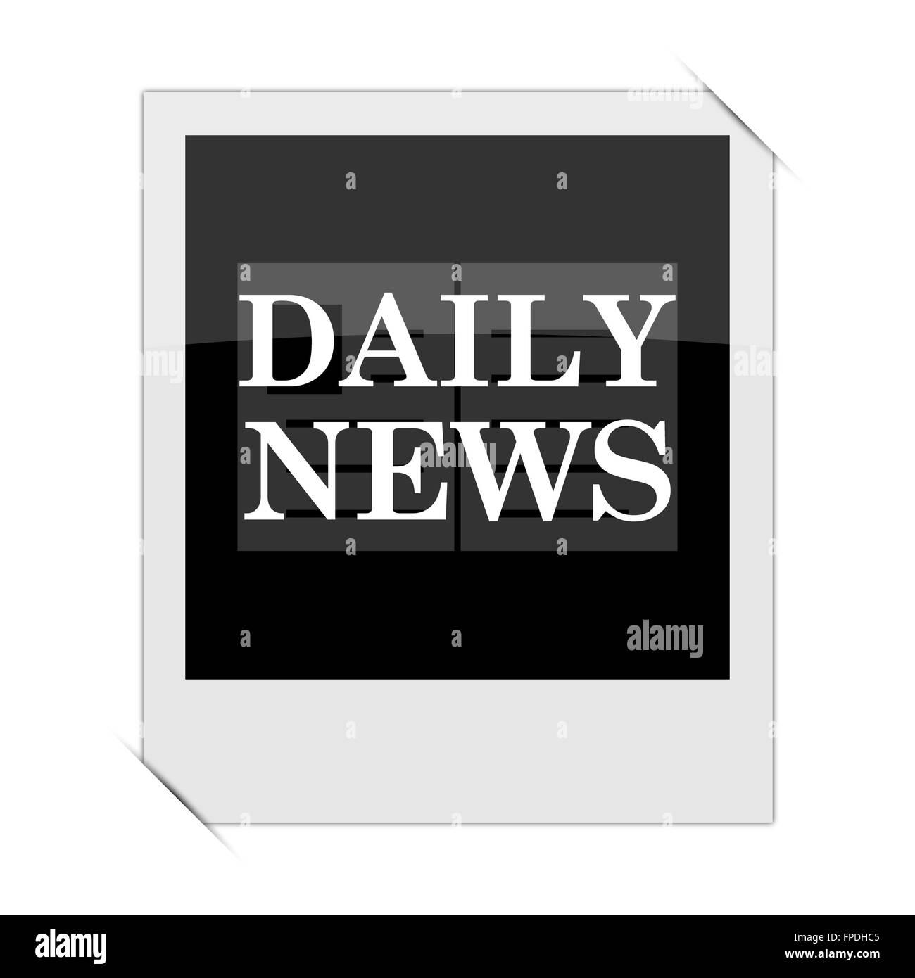 Daily news icon within a photo on white background Stock Photo - Alamy