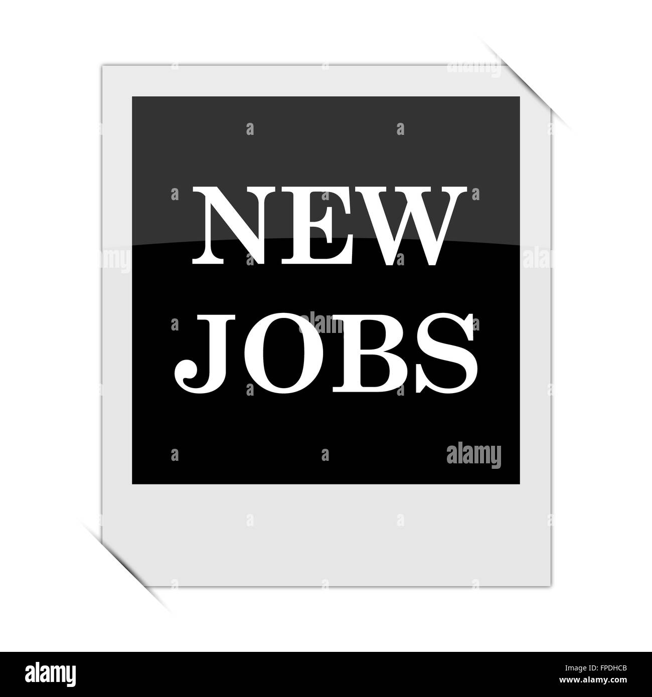 New jobs icon within a photo on white background Stock Photo - Alamy
