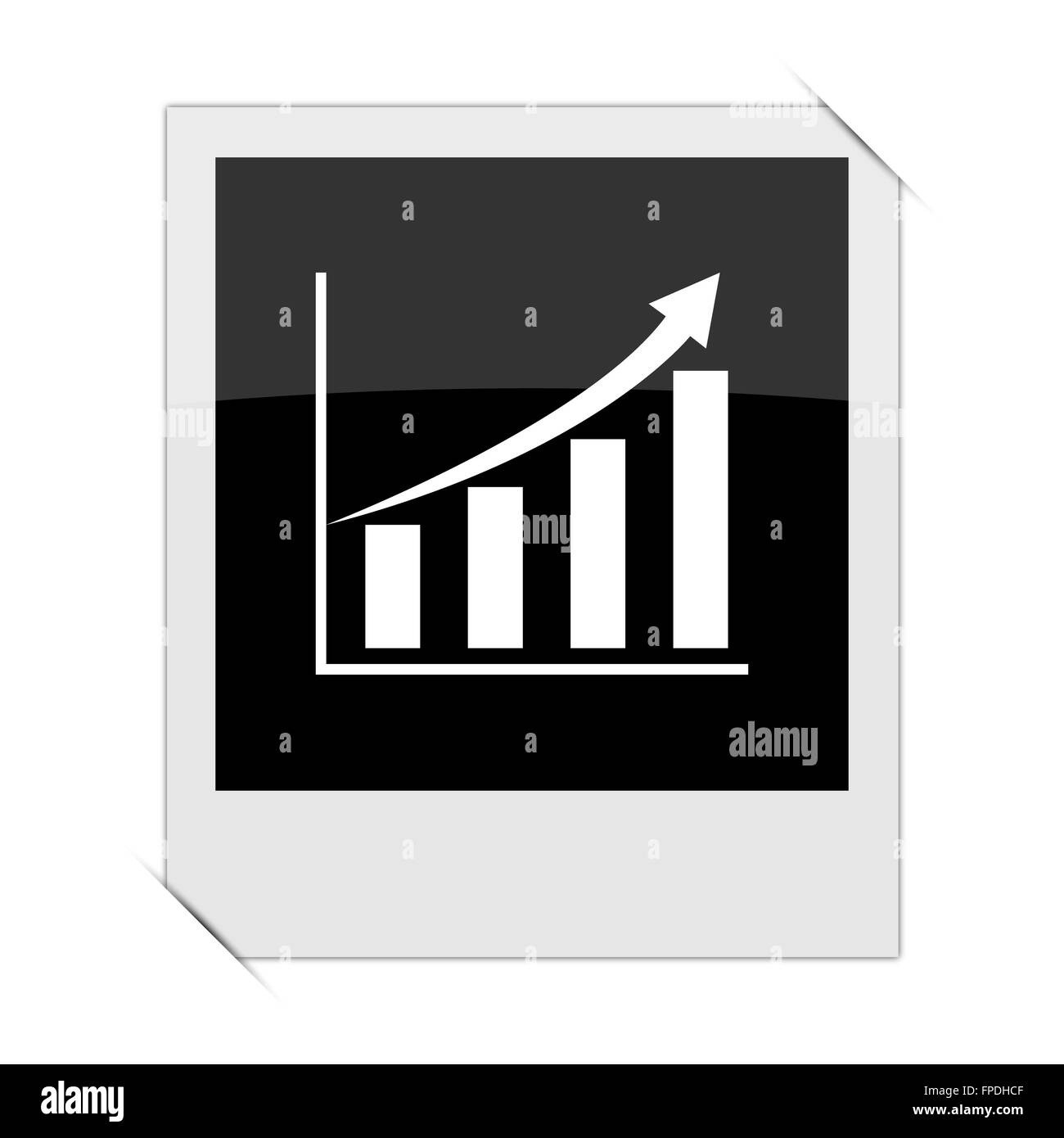 Chart icon within a photo on white background Stock Photo - Alamy