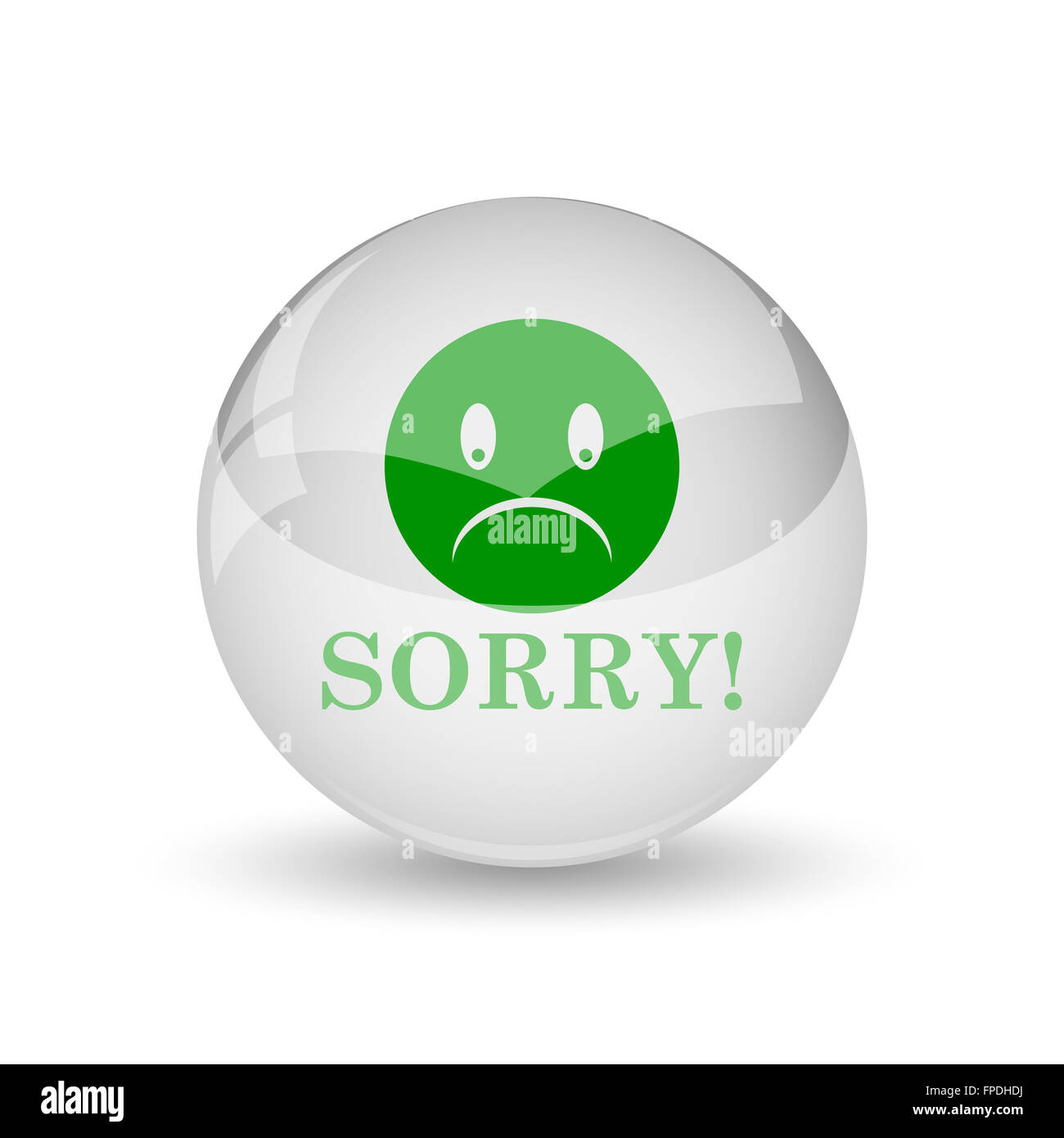 Sorry icon. Internet button on white background Stock Photo - Alamy