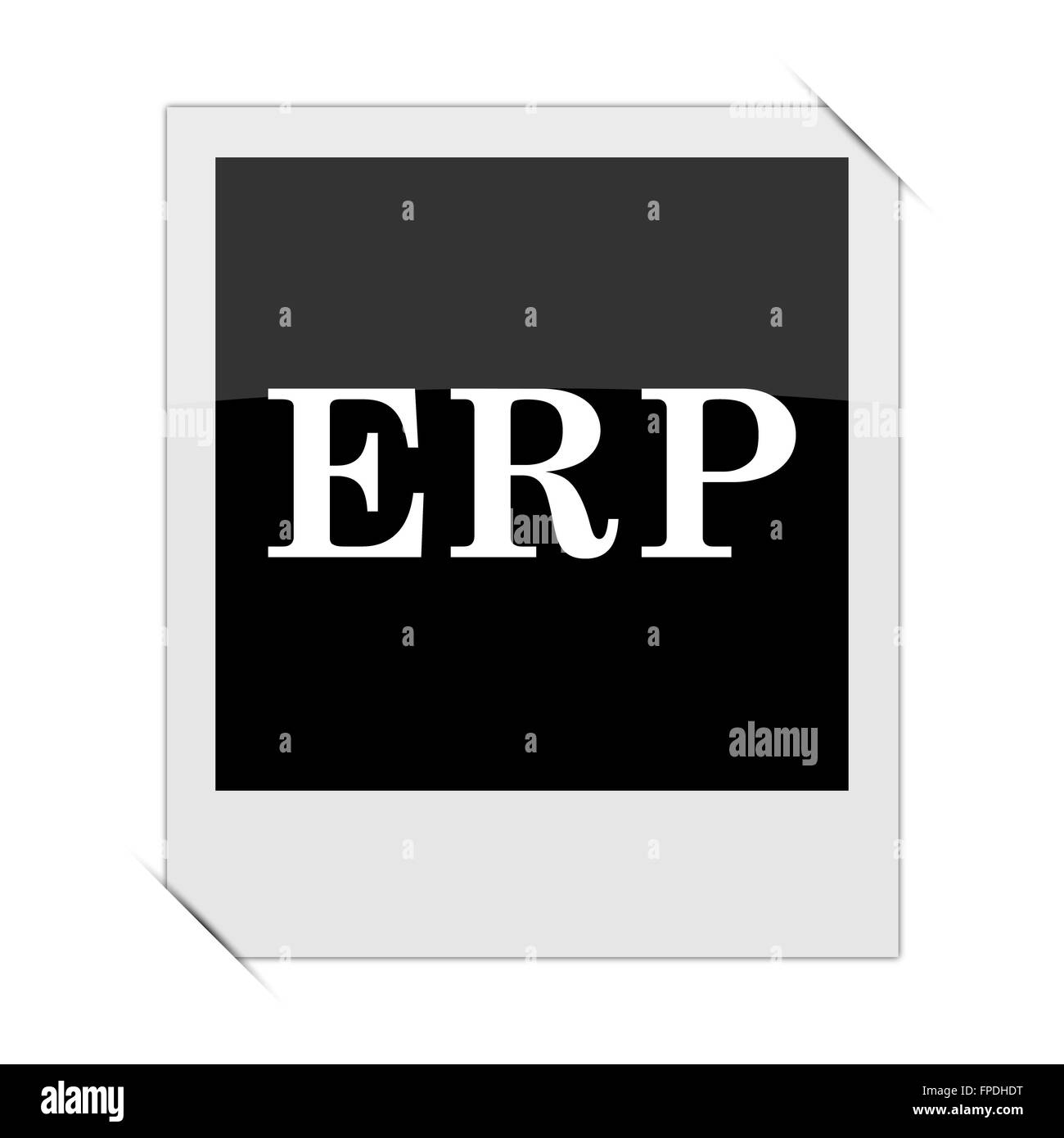 ERP icon within a photo on white background Stock Photo - Alamy