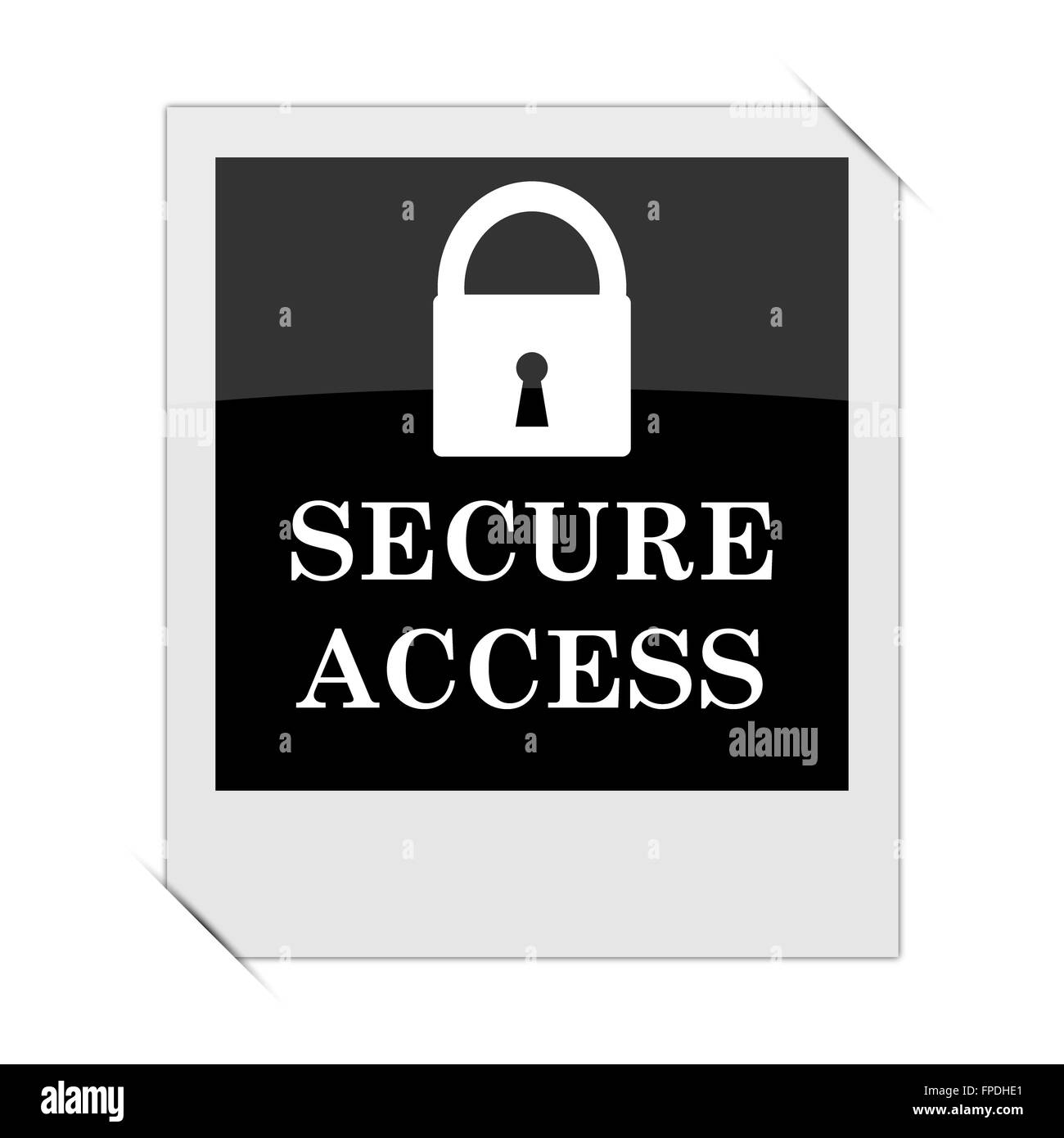 Secure access icon within a photo on white background Stock Photo - Alamy