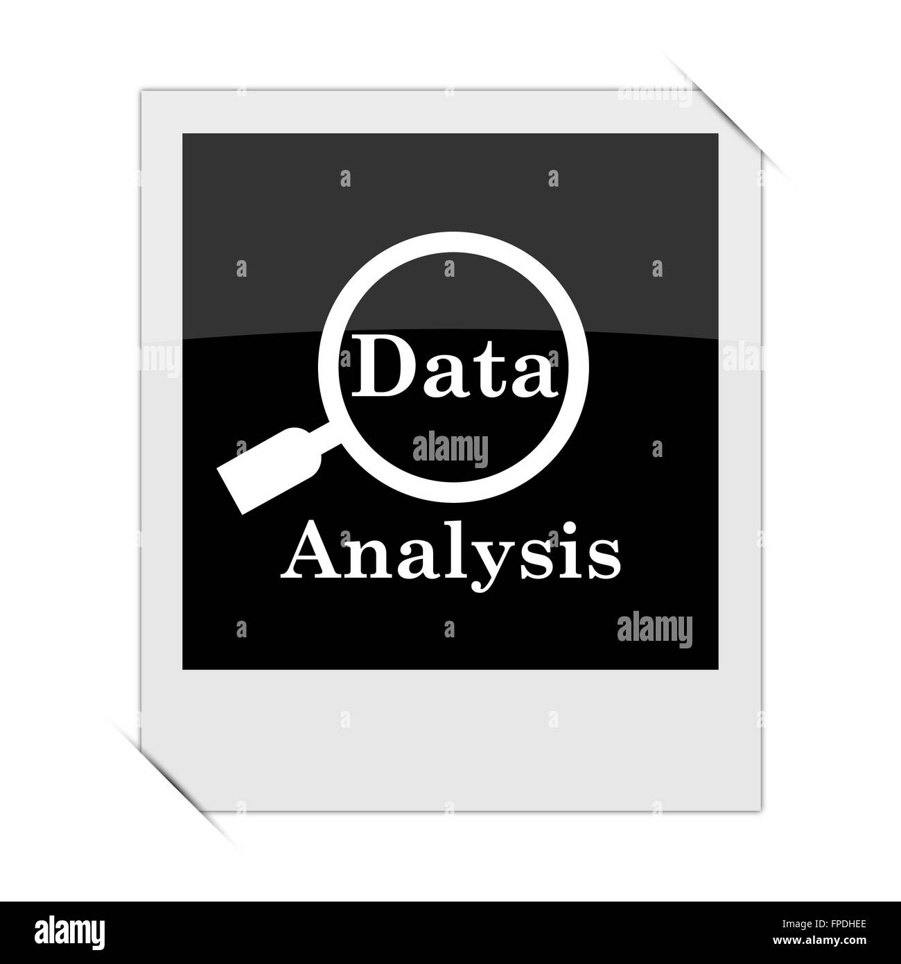 Data analysis icon within a photo on white background Stock Photo - Alamy