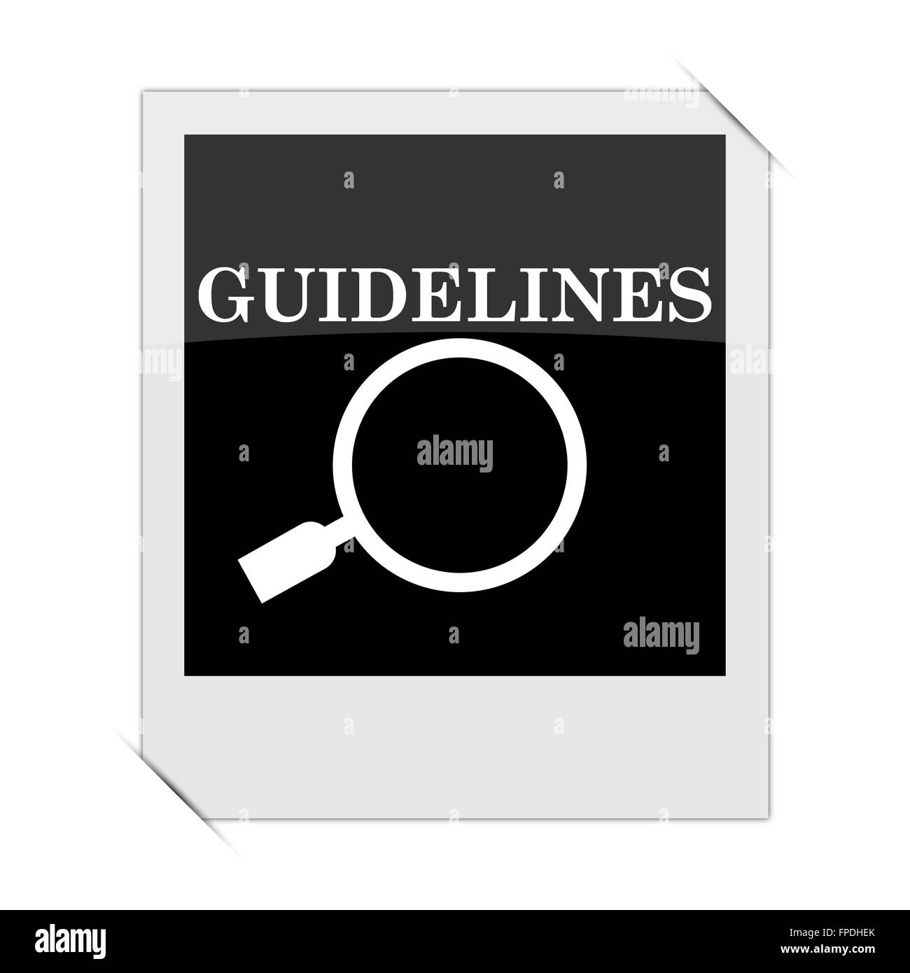 Guidelines icon within a photo on white background Stock Photo - Alamy