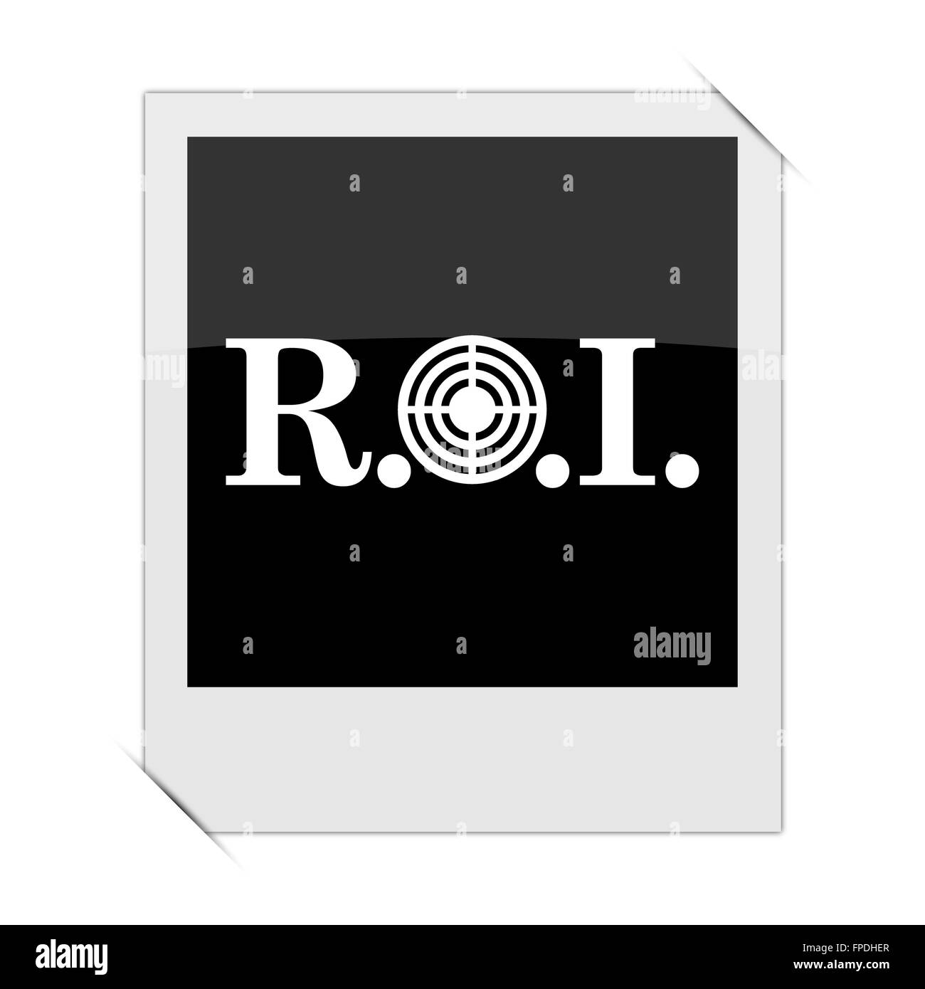 ROI icon within a photo on white background Stock Photo - Alamy
