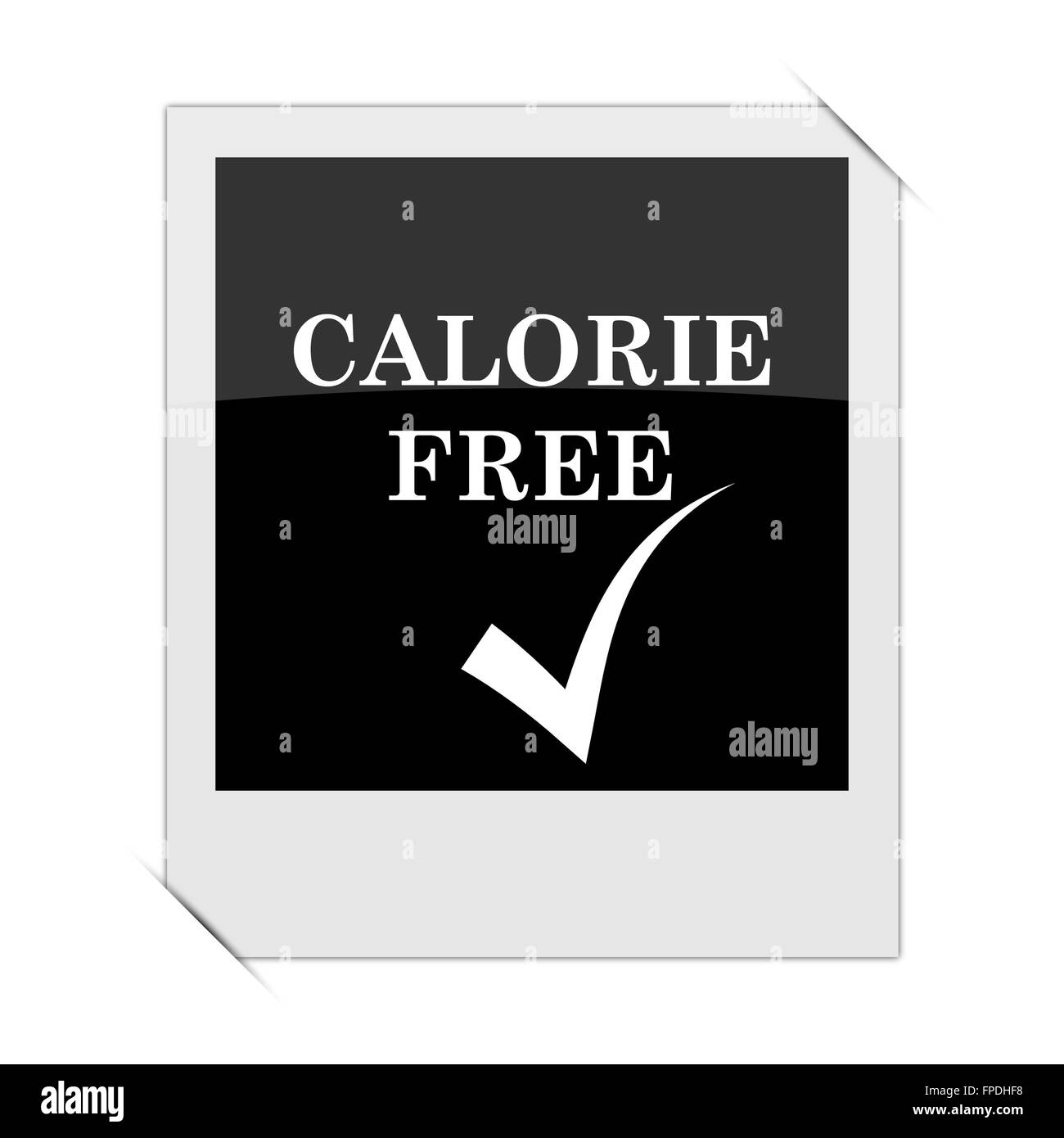 Calorie free icon within a photo on white background Stock Photo - Alamy